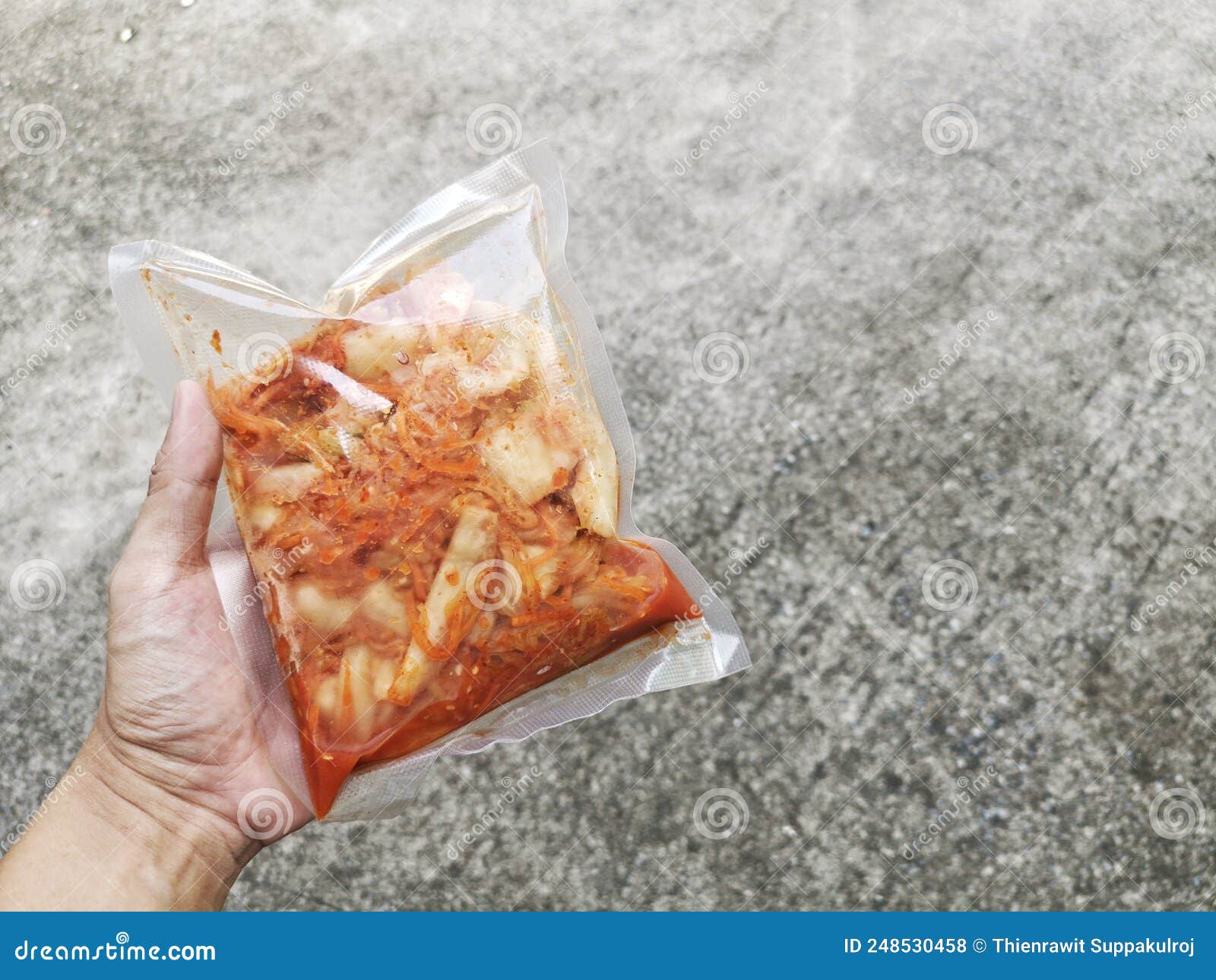 The Kimchi in Plastic Packaging Stock Photo - Image of vegetable ...