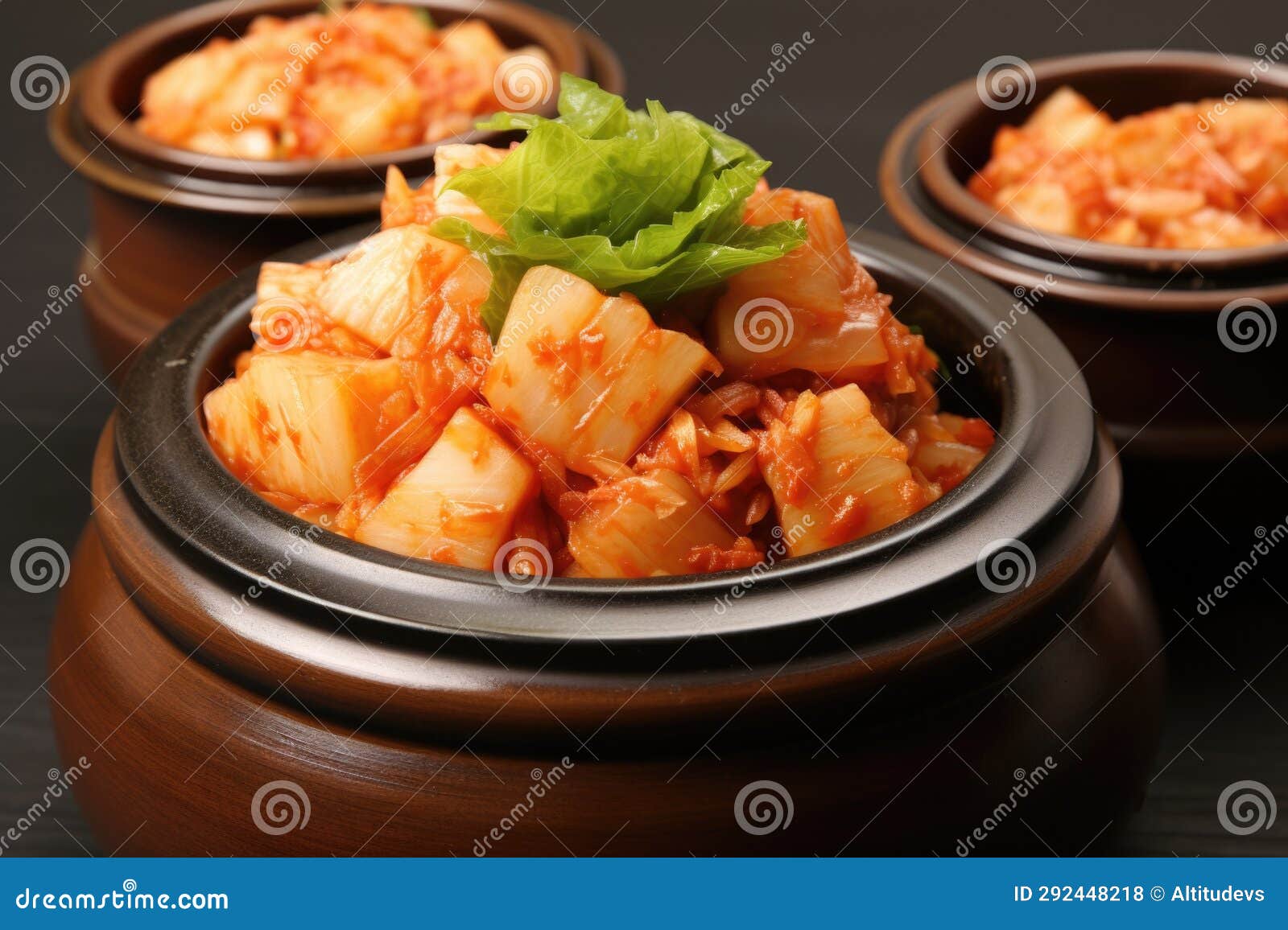 Kimchi Stacked in Traditional Earthenware Pots Stock Photo - Image of ...