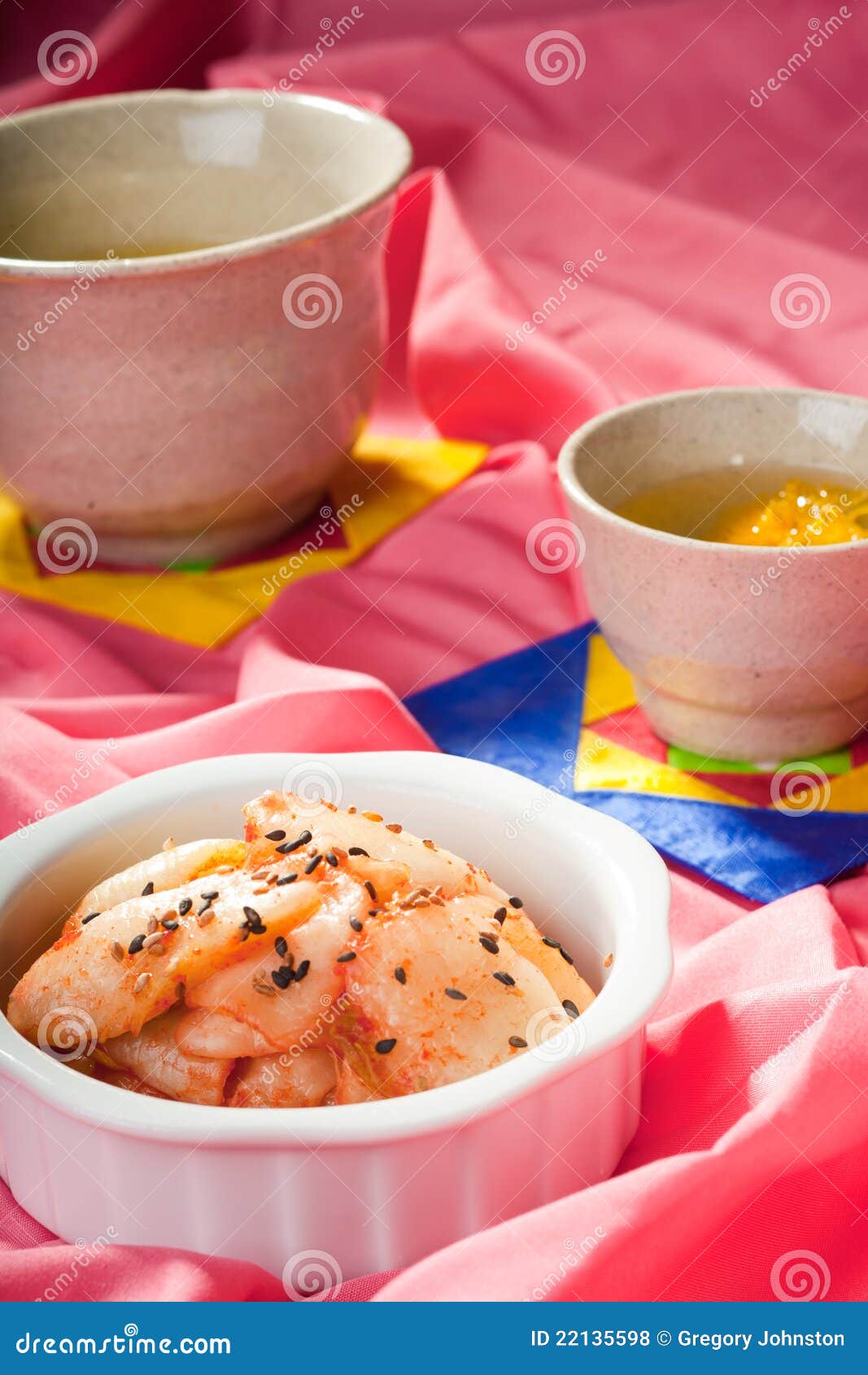 Kimchi and tea. stock photo. Image of vegetable, sauce - 22135598