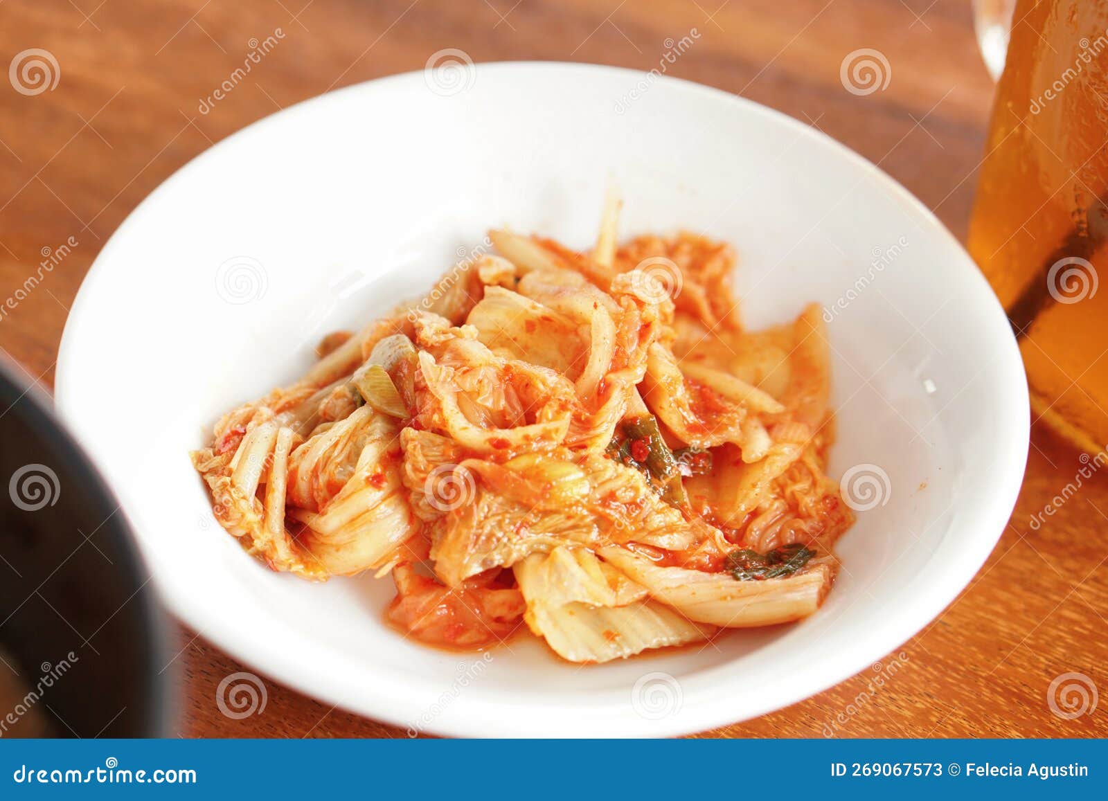 Kimchi, Traditional Korean Side Dish. Served on White Plate Stock Image ...