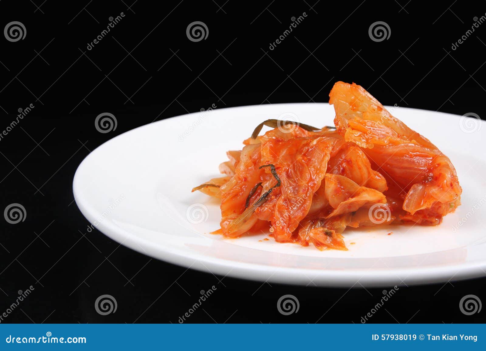 Kimchi on White Plate - Series 2 Stock Image - Image of fermentation ...