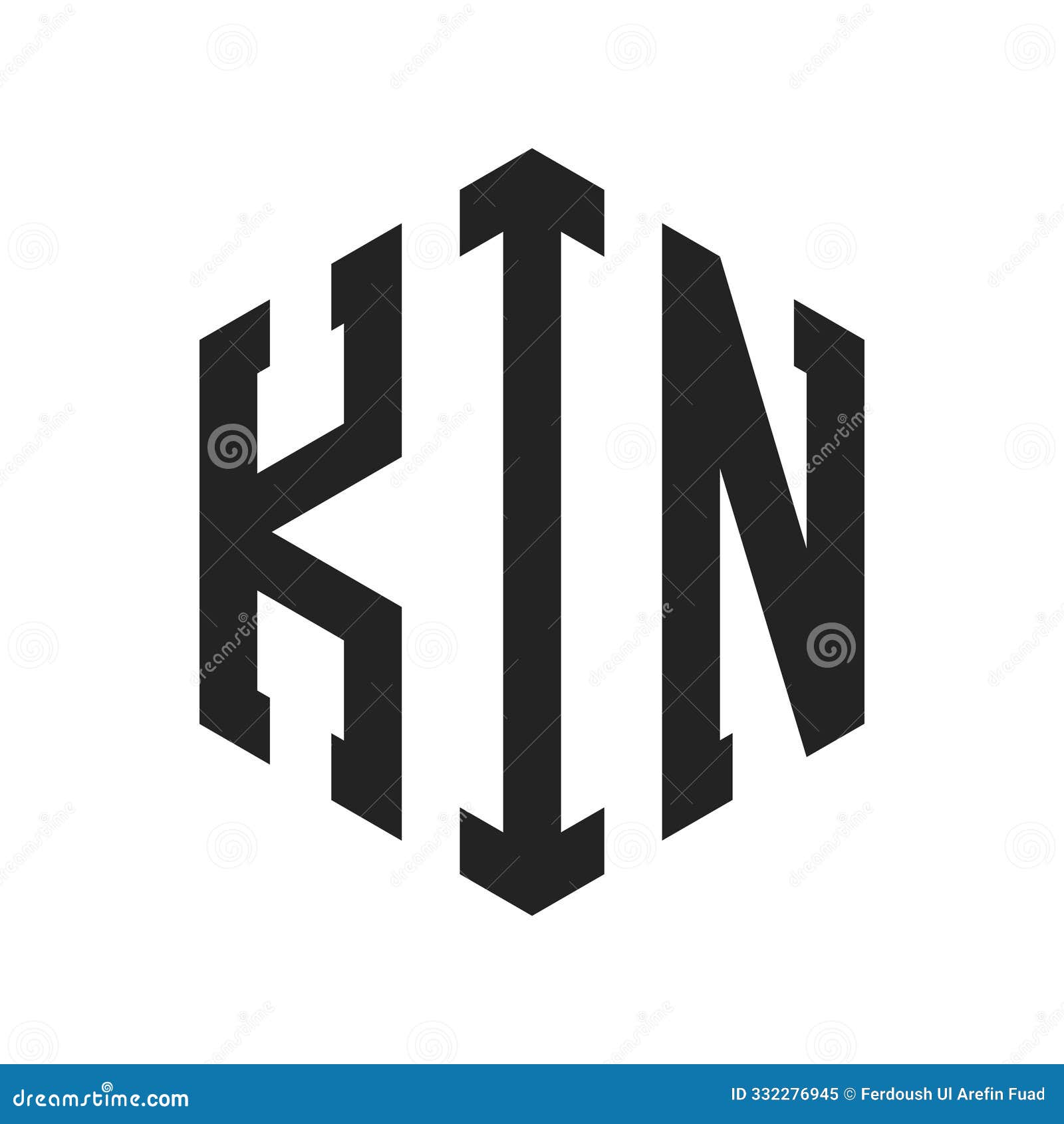 KIN Logo Design. Initial Letter KIN Monogram Logo Using Hexagon Shape ...
