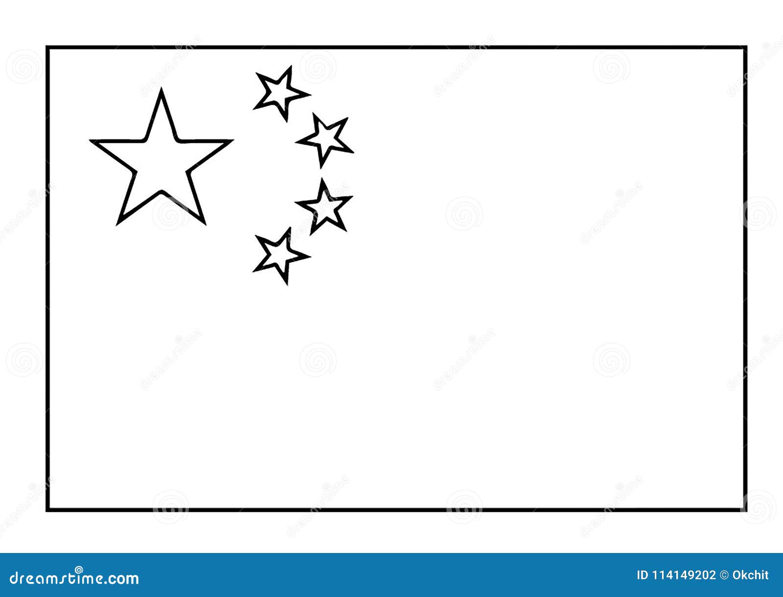 Kina flaggafärgläggning vektor illustrationer. Illustration av inget ...