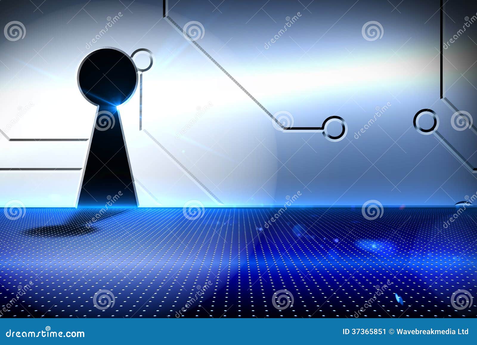Keyhole on Technological Background Stock Illustration - Illustration ...