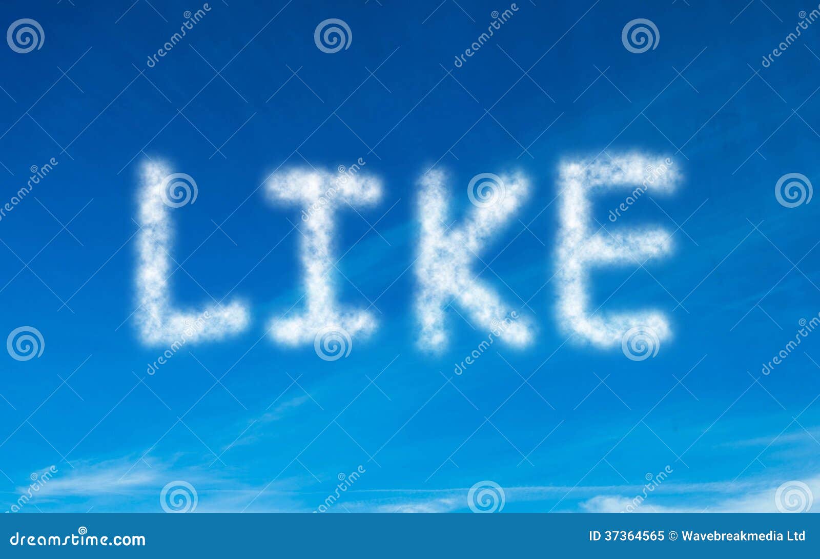 Like Written in White in Sky Stock Illustration - Illustration of word ...