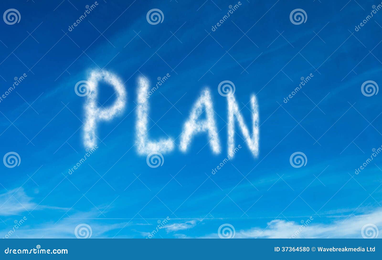 Plan Written in White in Sky Stock Illustration - Illustration of ...