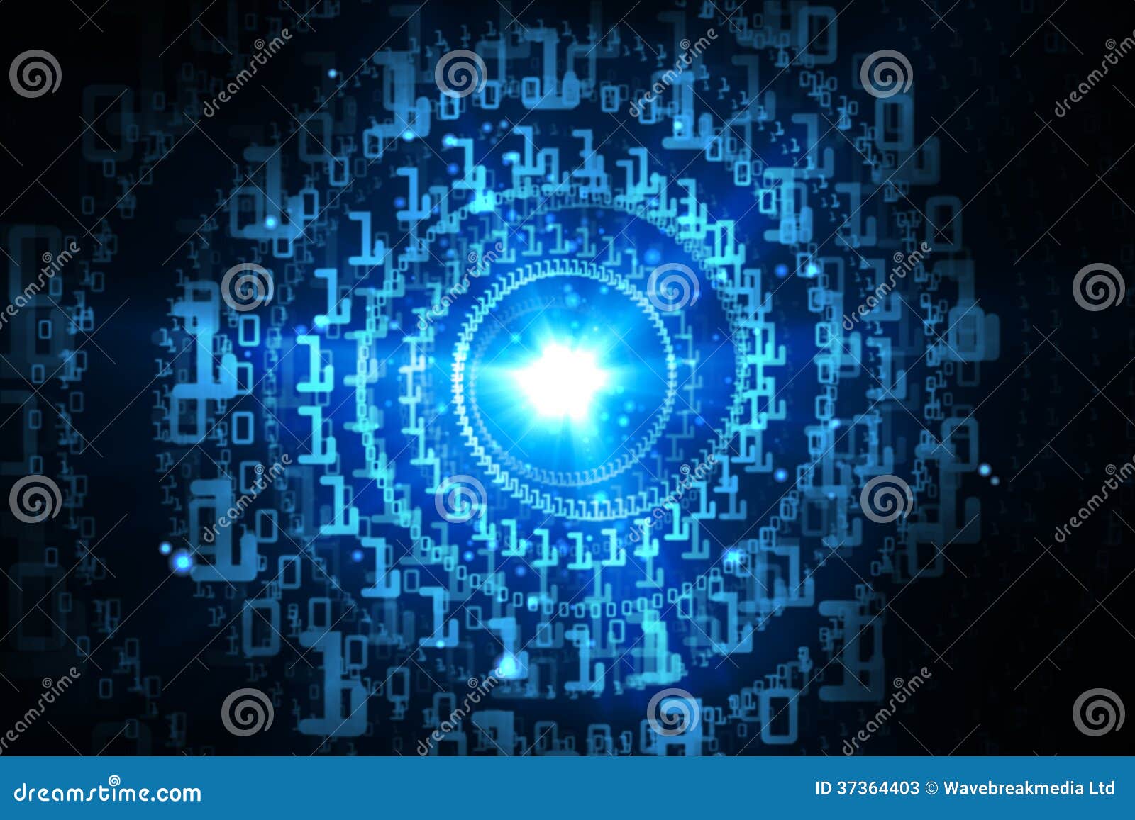 Shiny Spiral of Binary Code Stock Illustration - Illustration of ...