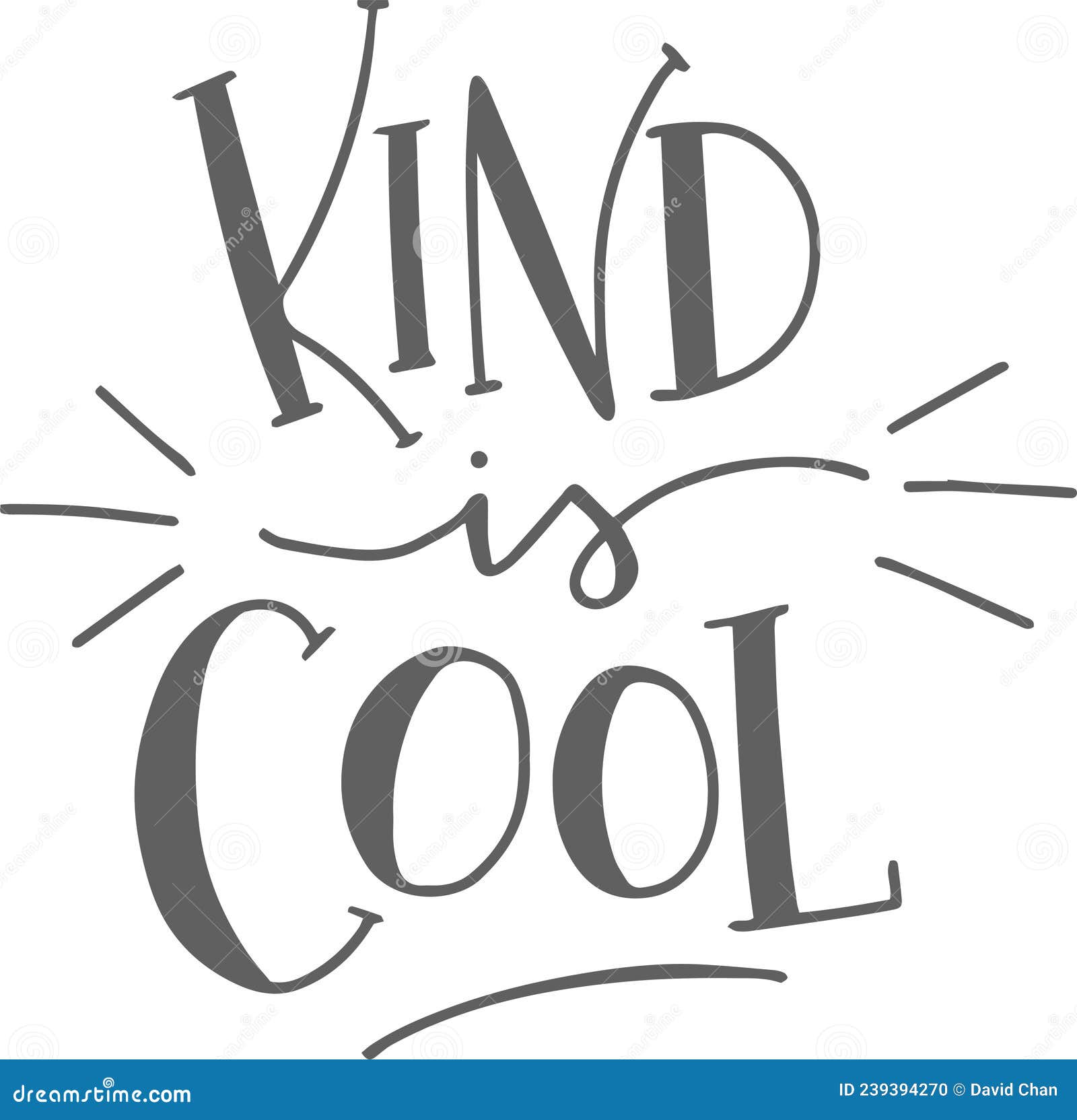 Kind is Cool Inspirational Quotes Stock Vector - Illustration of ...