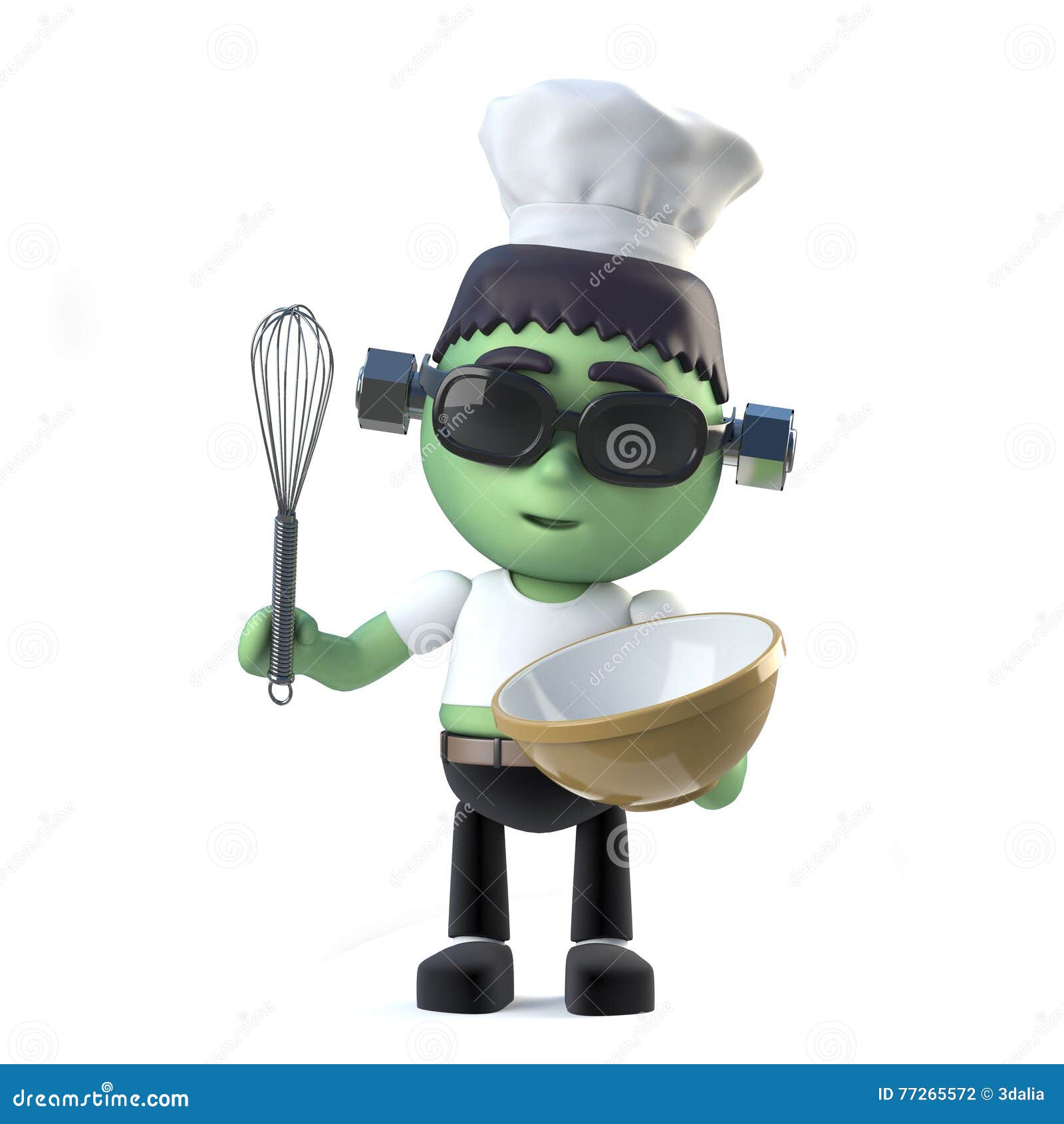 Kind-3d Frankenstein Macht Einen Kuchen Stock Abbildung - Illustration ...