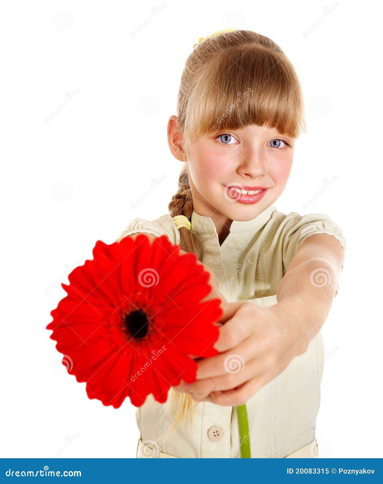 Kind, das Blume gibt. stockbild. Bild von geben, hintergrund - 20083315