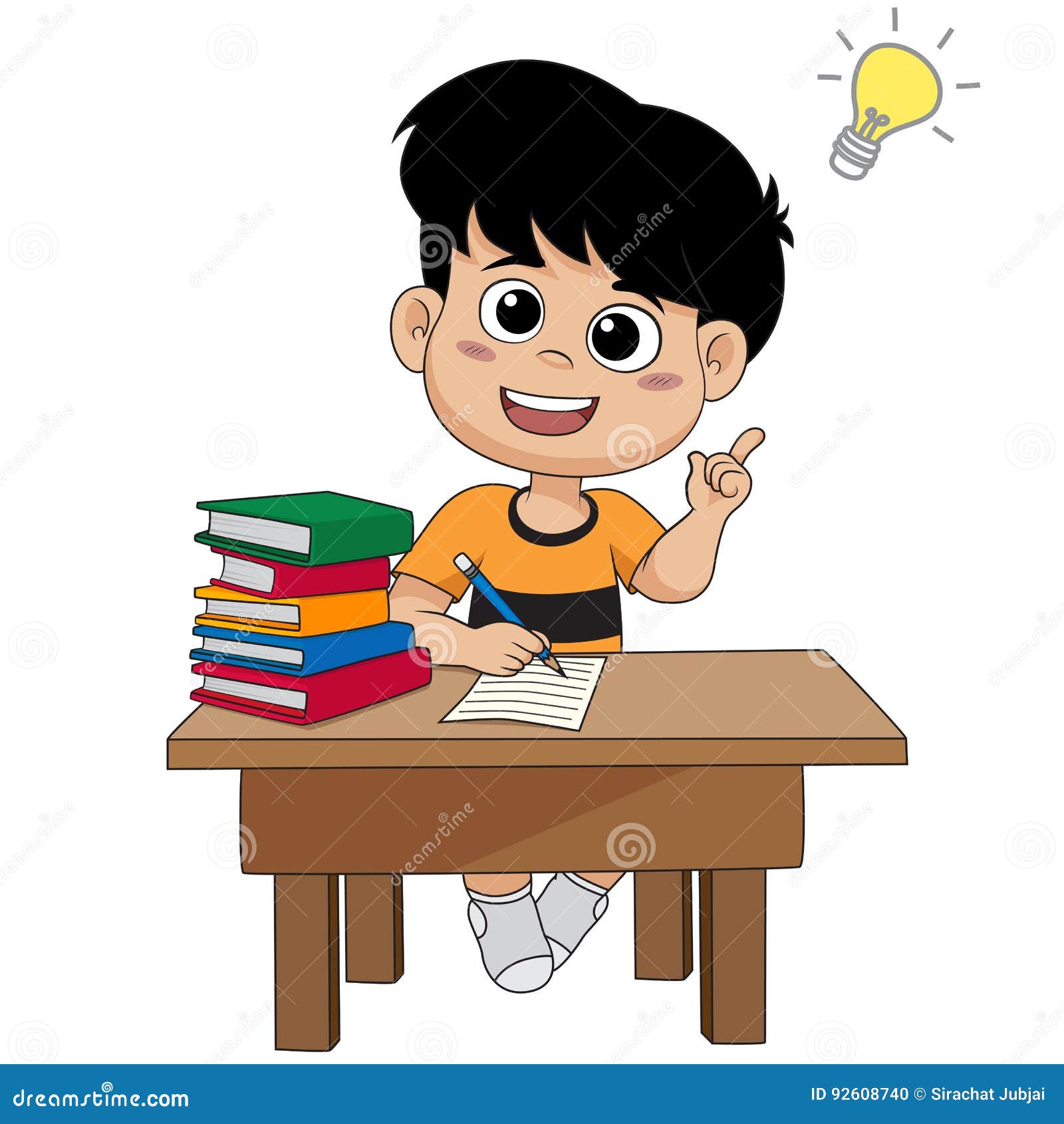 Kind, Das Eine Gute Idee Hat Vektor Abbildung - Illustration von vektor ...