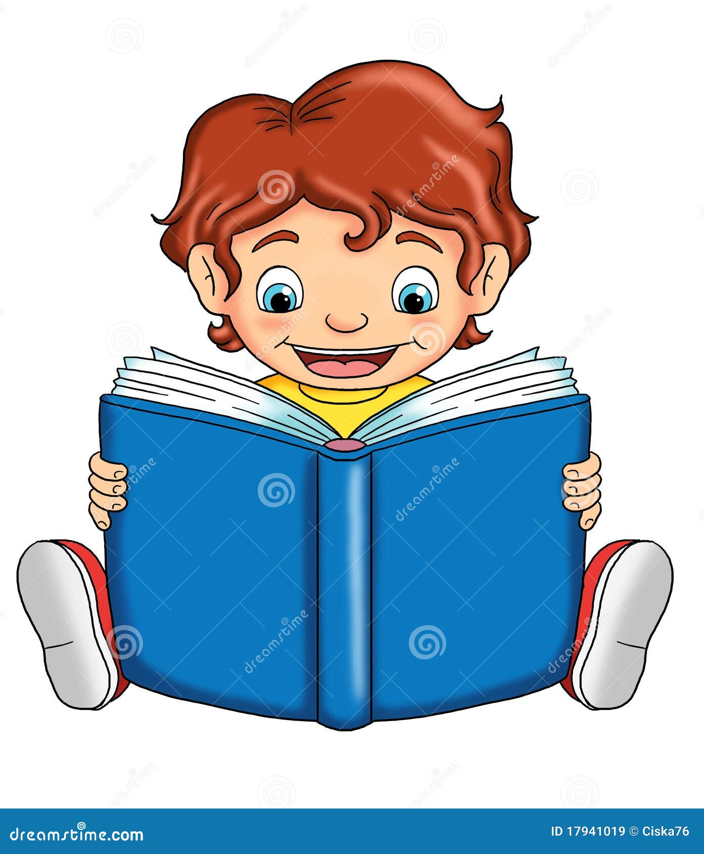 Kind, das liest stock abbildung. Illustration von lächeln - 17941019