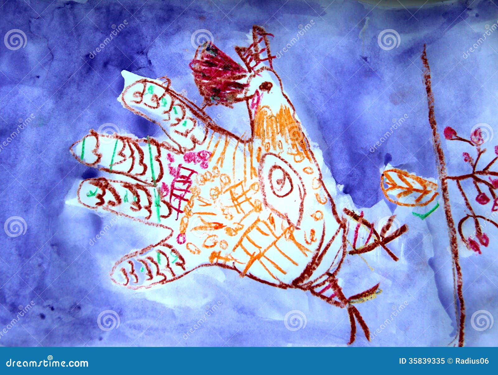 Kind gezeichnet stockbild. Bild von skizze, sprühen, aquarell - 35839335