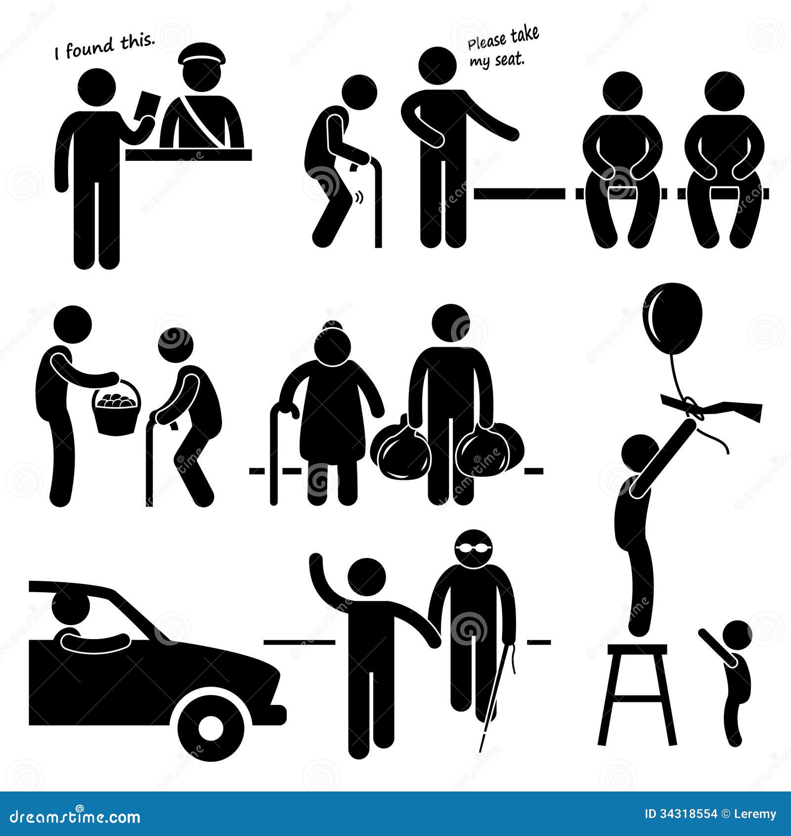 Kind Good Hearted Man Helping People Stock Vector - Illustration of ...