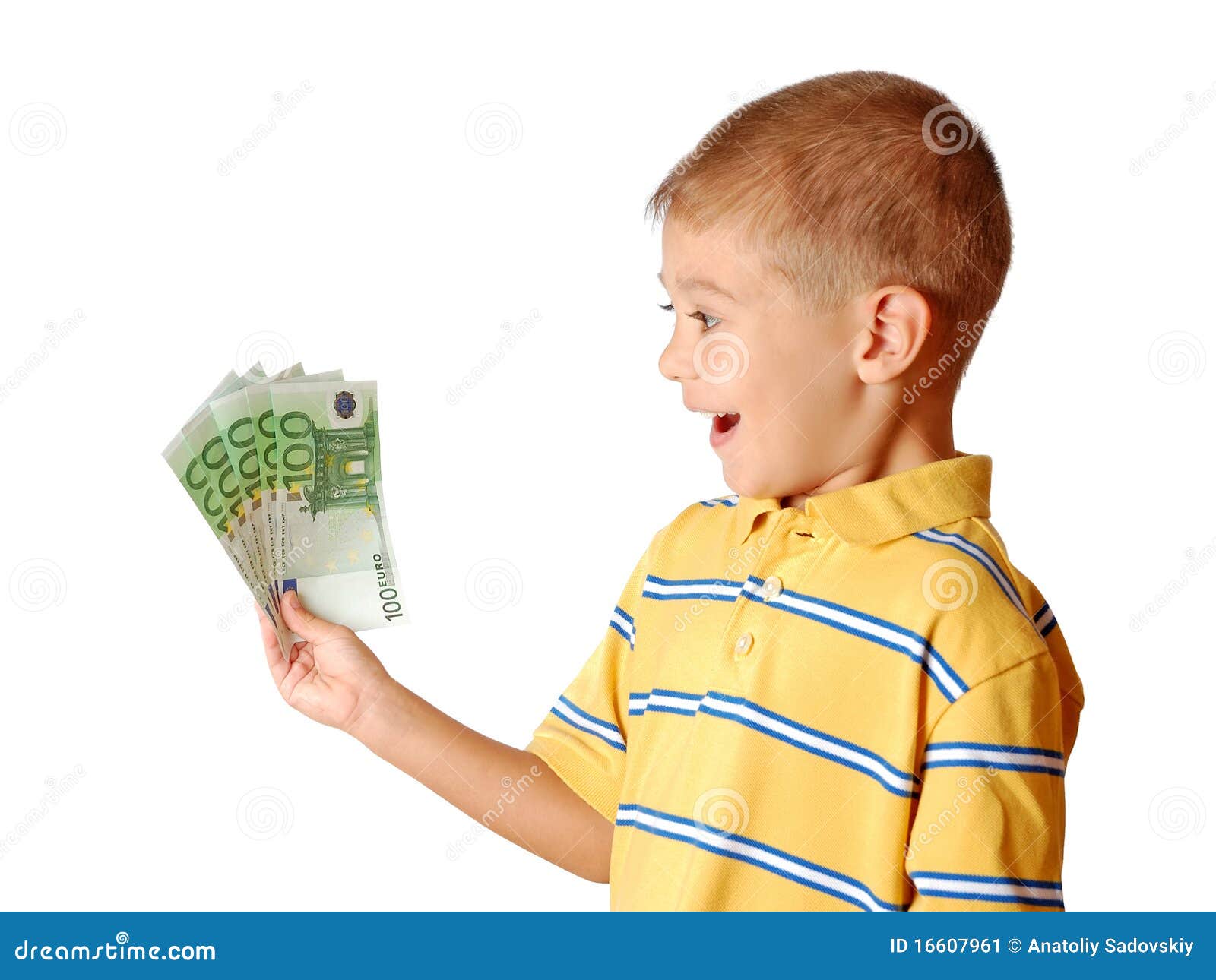 Kind hält Geld an stockbild. Bild von genehmigung, europäisch - 16607961