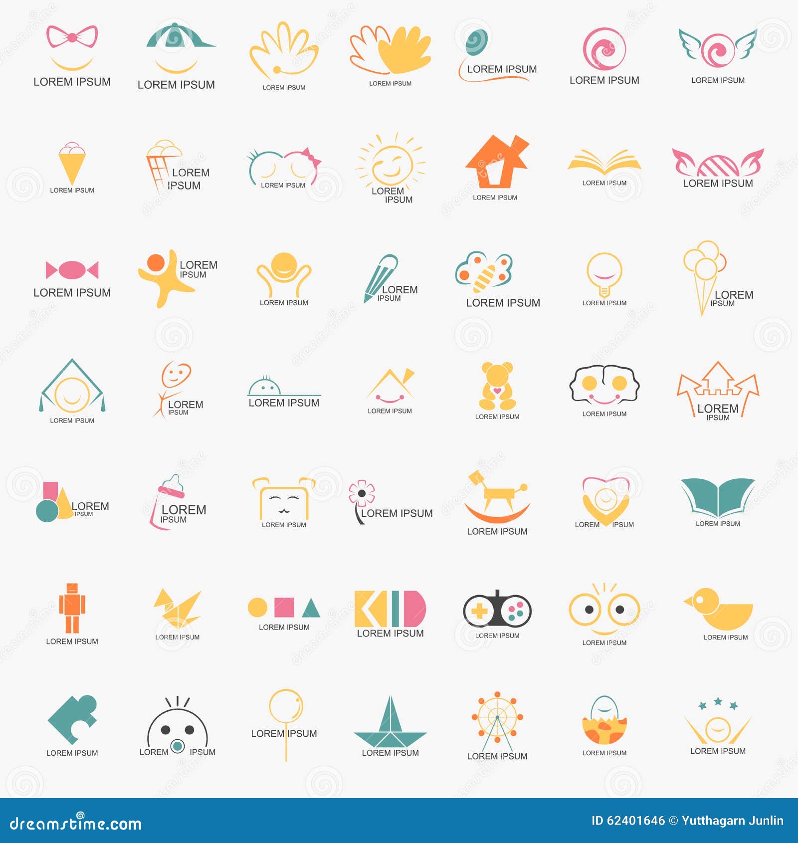 Kind Logo Set vektor abbildung. Illustration von bleistift - 62401646