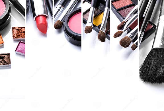 Kind of Make Up and Its Various Brushes Stock Photo - Image of colorful ...