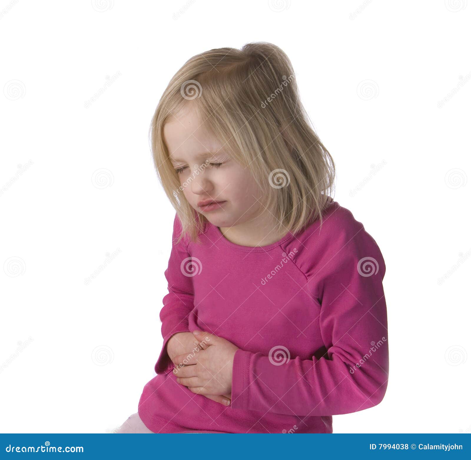 Kind Met De Pijn Van De Maag Stock Foto - Image of meisje, tumor: 7994038