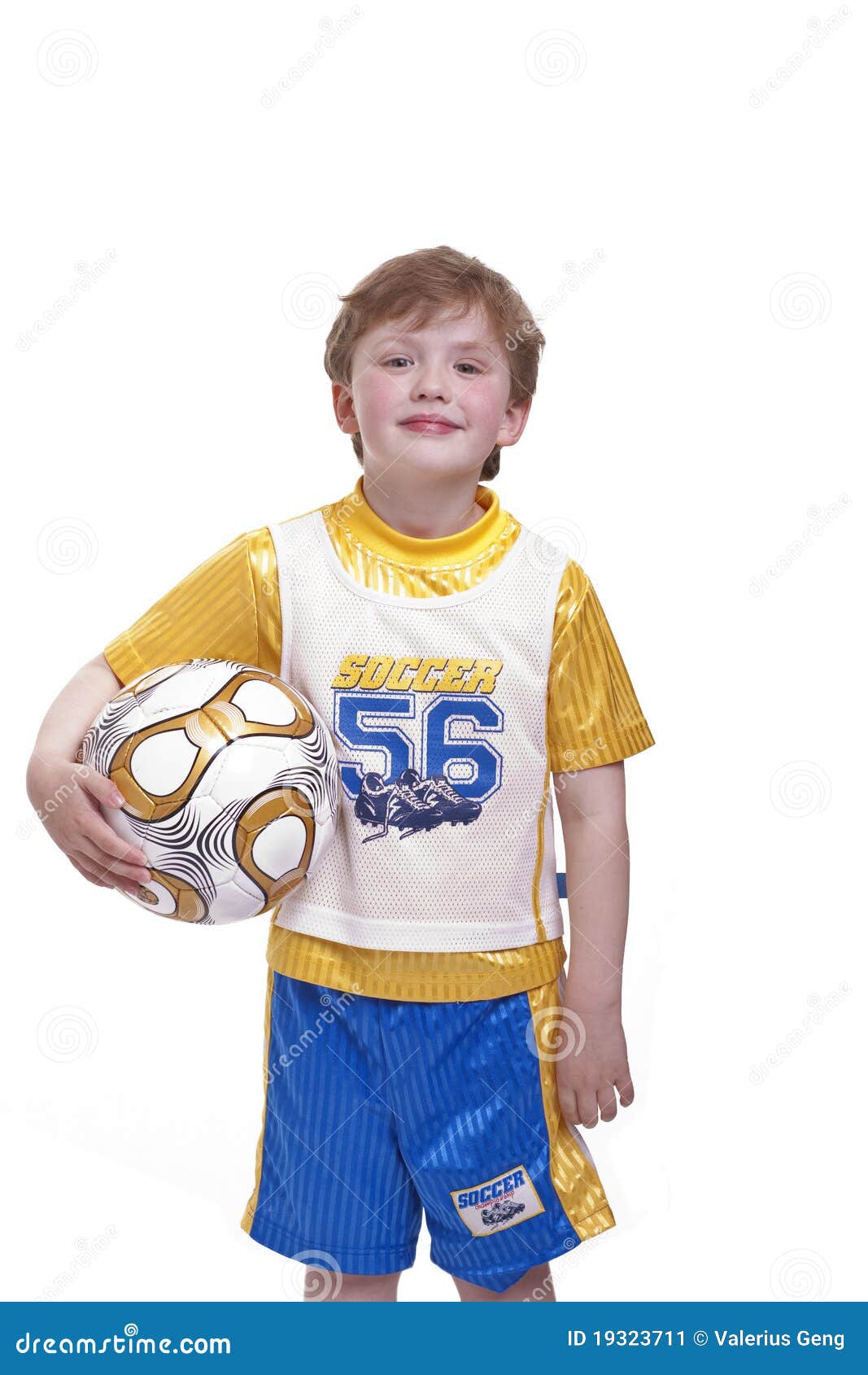 Kind met de voetbal stock afbeelding. Image of draag - 19323711