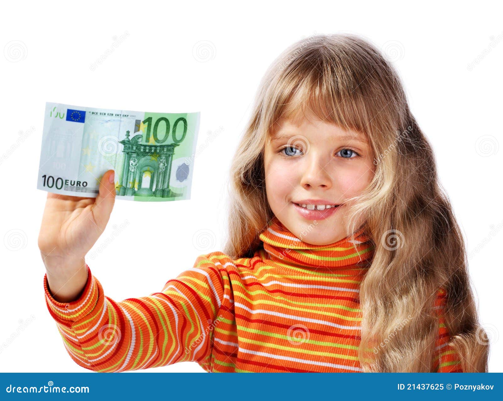Kind met euro geld. stock afbeelding. Image of lening - 21437625
