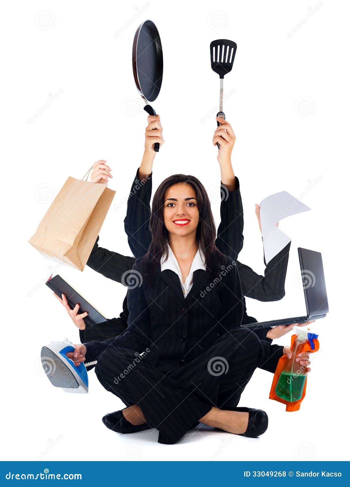 Kind Multi-Tasking Woman Royalty Free Stock Photos - Image: 33049268