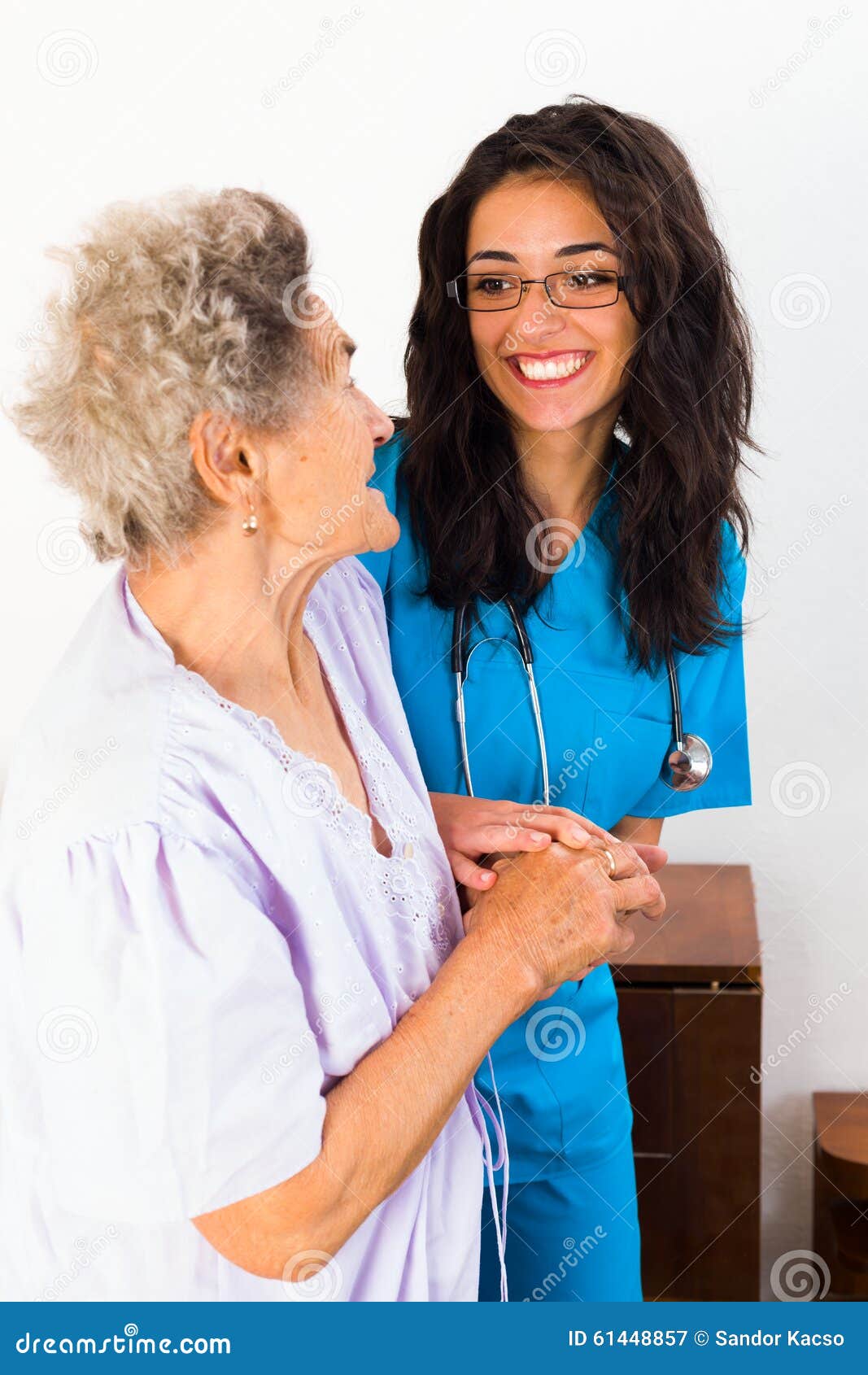 Kind Nurse with Elderly stock image. Image of caretaker - 61448857