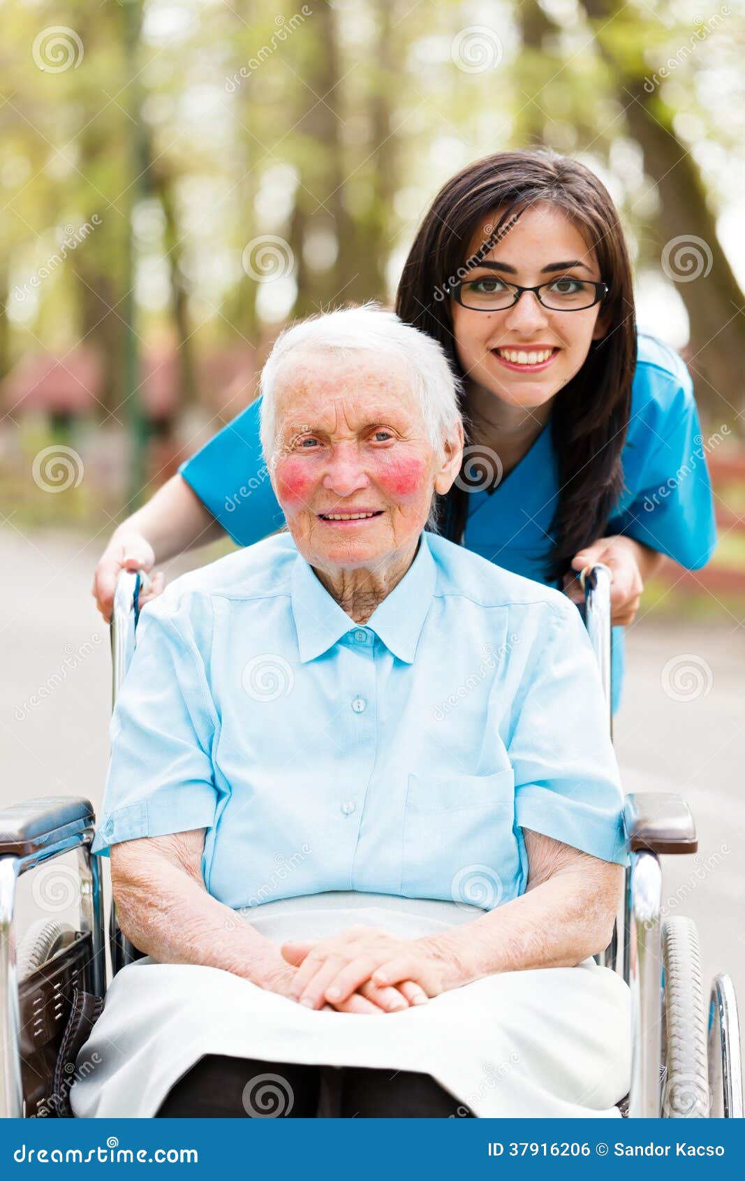 Kind Nurse and Elderly Lady Stock Photo - Image of care, caregiver ...