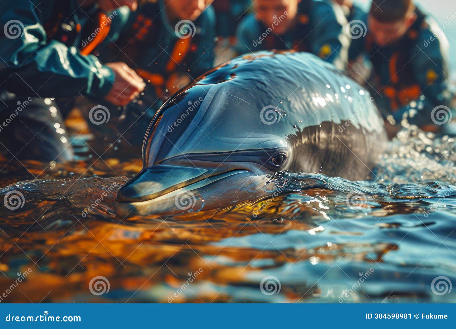 Kind People Rescue Stranded Dolphins Stock Image - Image of habitat ...