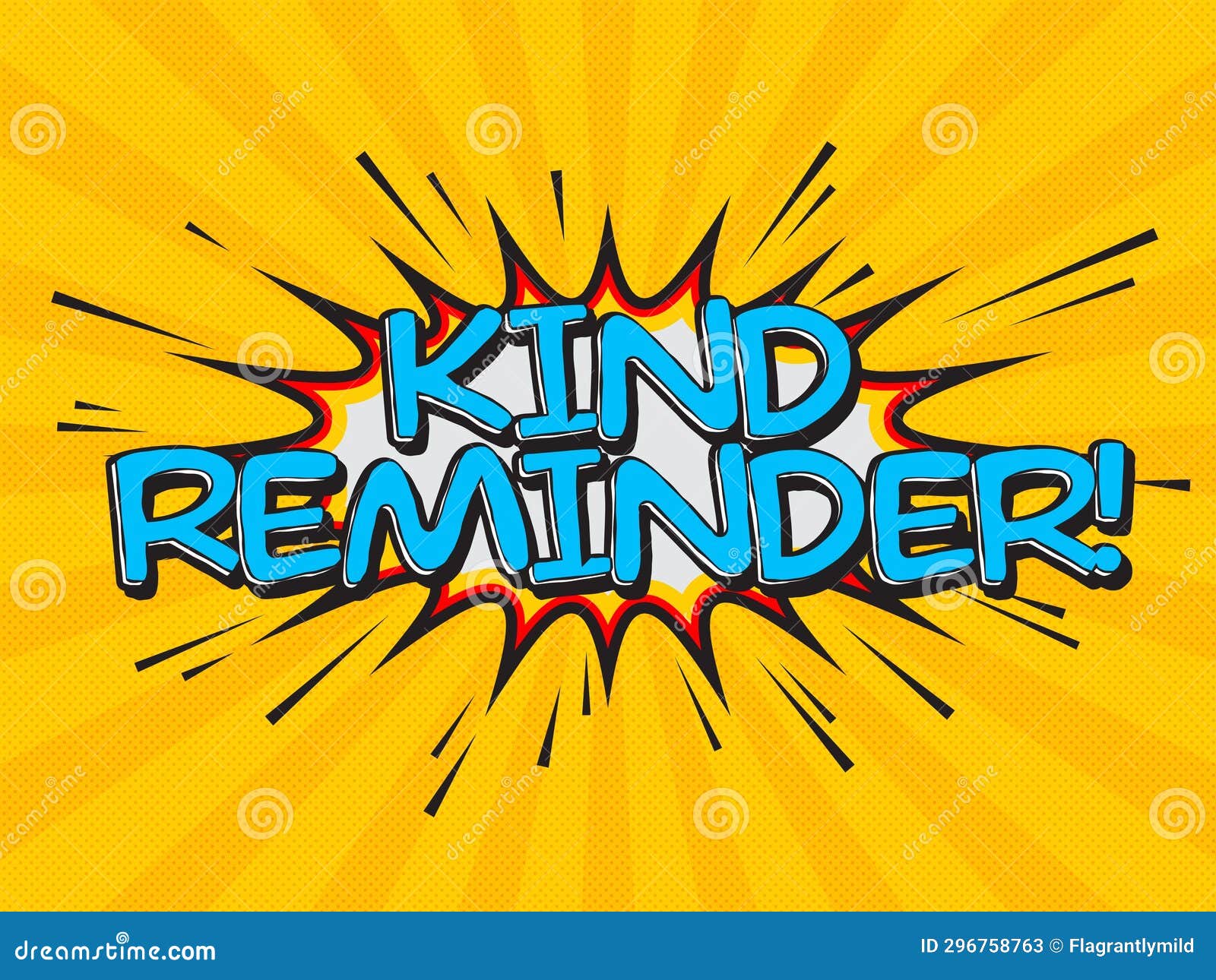 Kind Reminder! Light Background Comic Book Design Stock Illustration ...