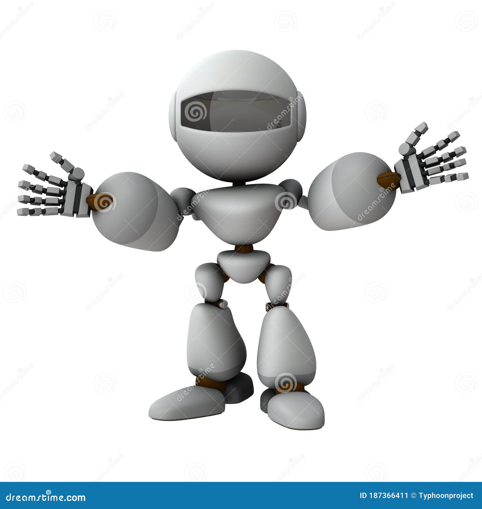 A Kind Robot with Open Arms. Stock Illustration - Illustration of stand ...