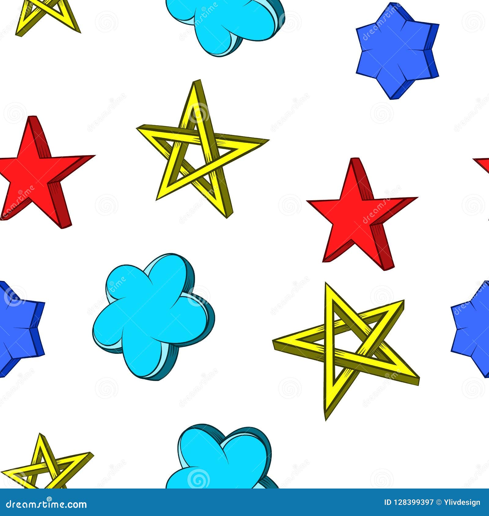 Kind of Star Pattern, Cartoon Style Stock Illustration - Illustration ...