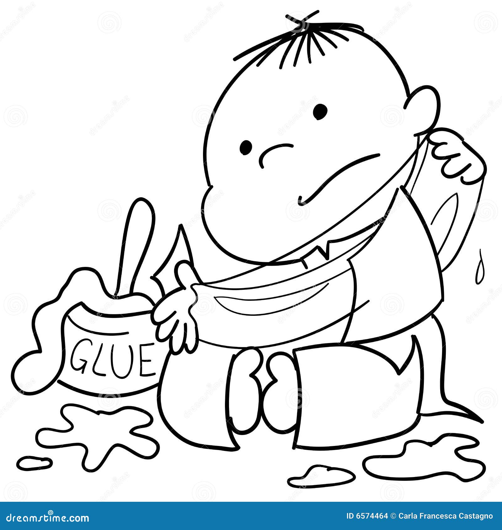 Kind und Kleber vektor abbildung. Illustration von spiel - 6574464