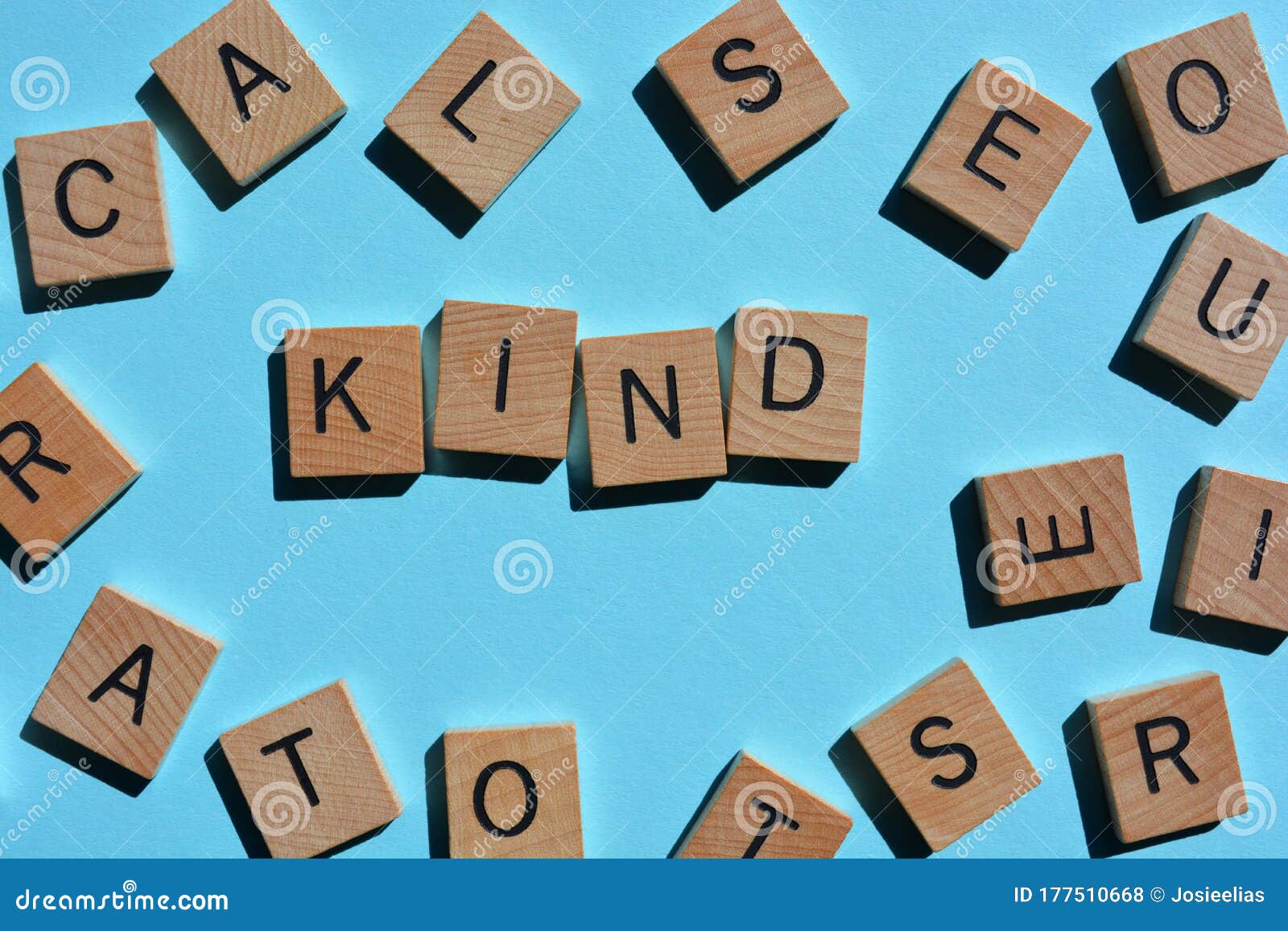 Kind, Single Word Surrounded by Random Letters Stock Photo - Image of ...