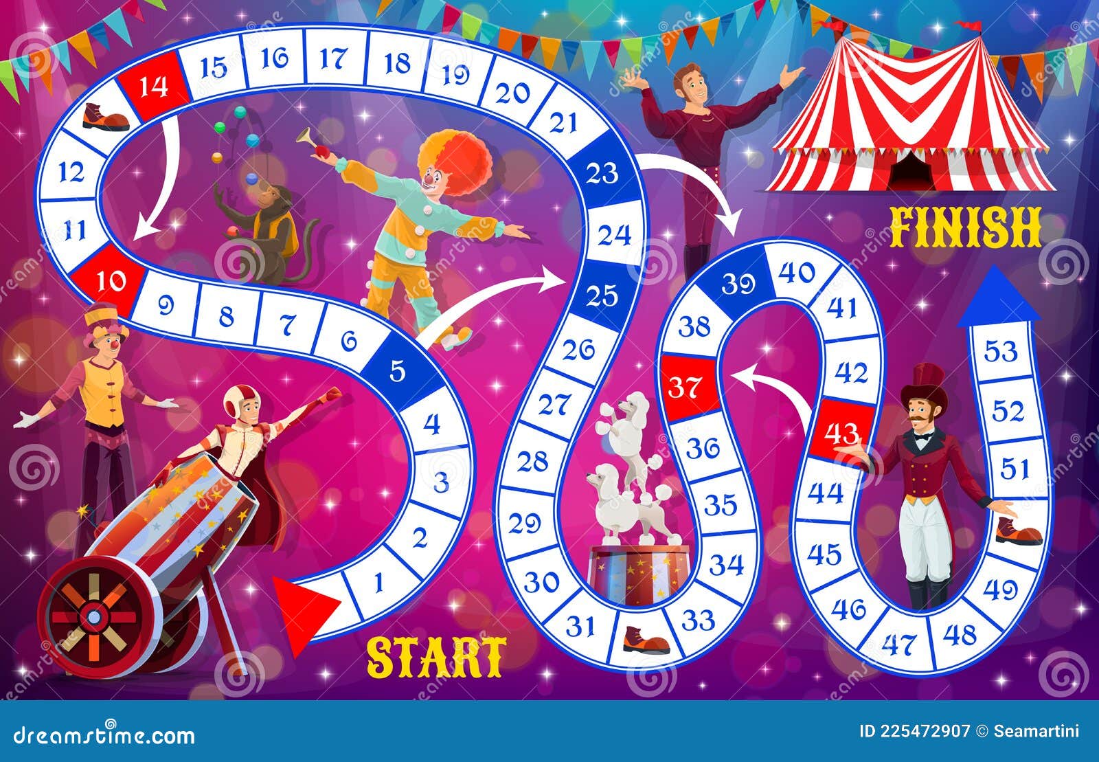 Kinder Brettspiel Zirkus Funfair Und Clowns Puzzle Vektor Abbildung ... Kinder Brettspiel Zirkus Funfair Und Clowns Puzzle Vektor Abbildung ...