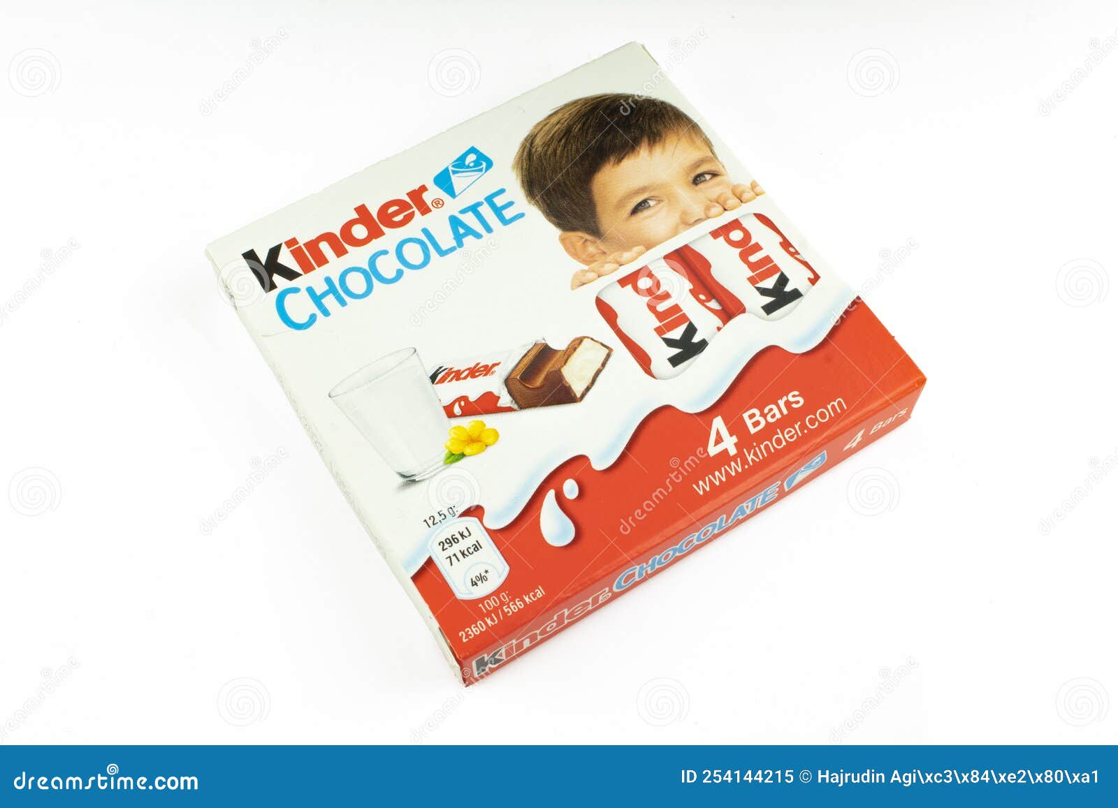 Kinder Chocolate 4 Bars Package Isolated on White Background Editorial ...