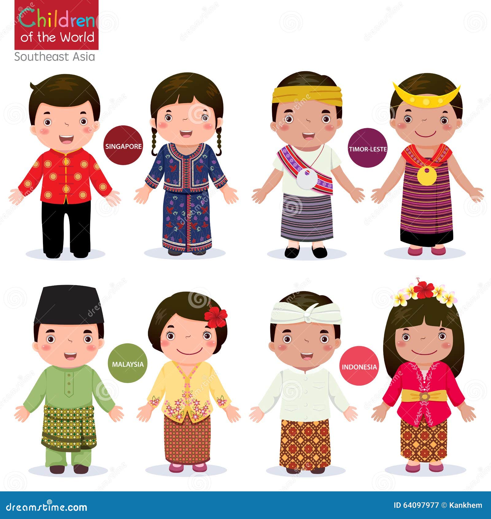 Kinder der Welt vektor abbildung. Illustration von glücklich - 64097977