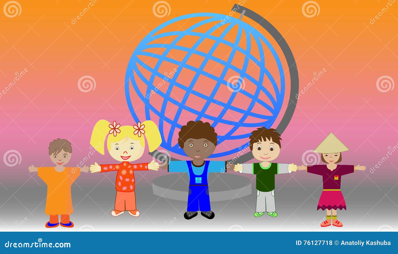 Kinder der Welt vektor abbildung. Illustration von östlich - 76127718