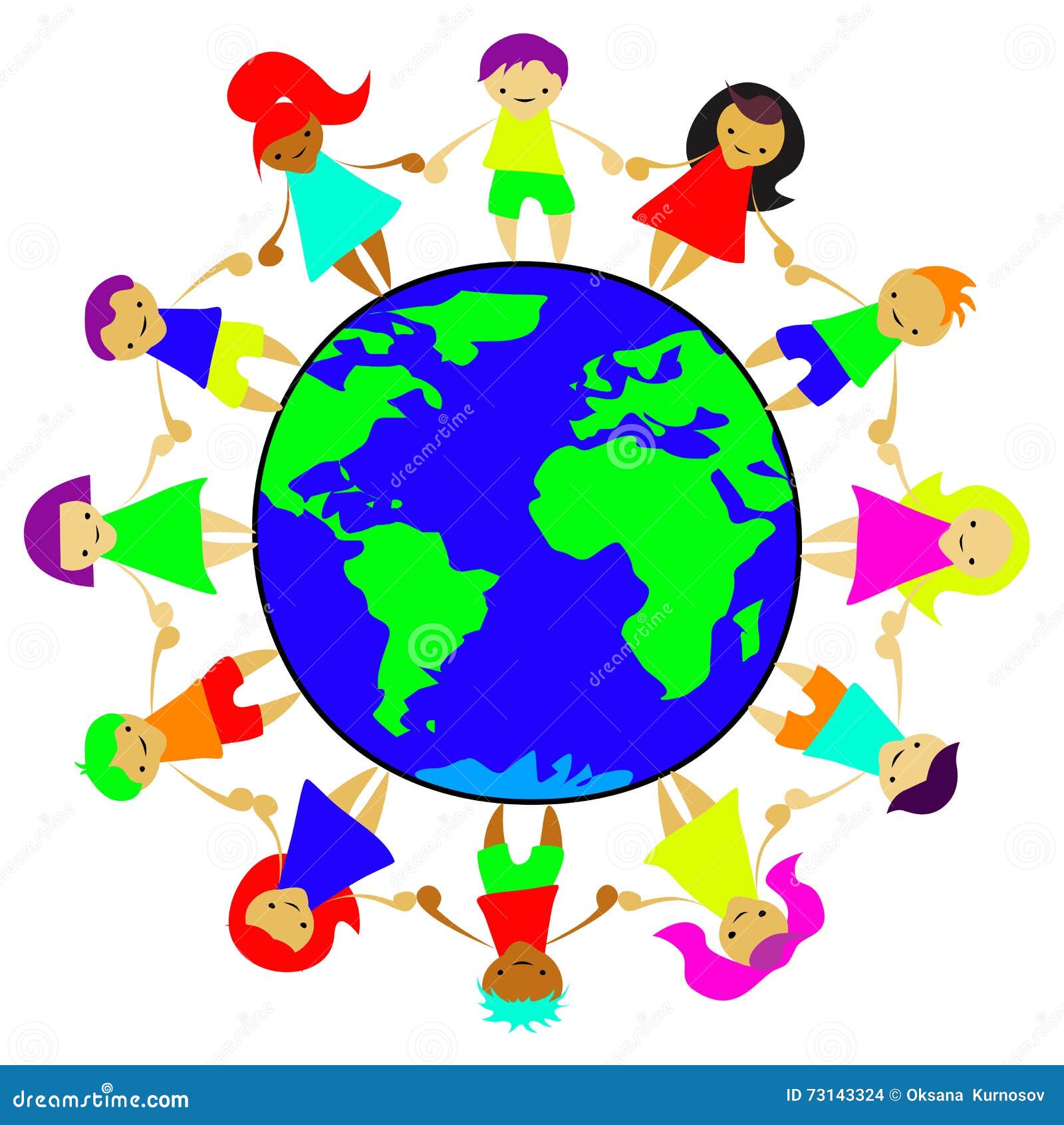Kinder Der Welt Auf Dem Planeten Stock Abbildung - Illustration von ...