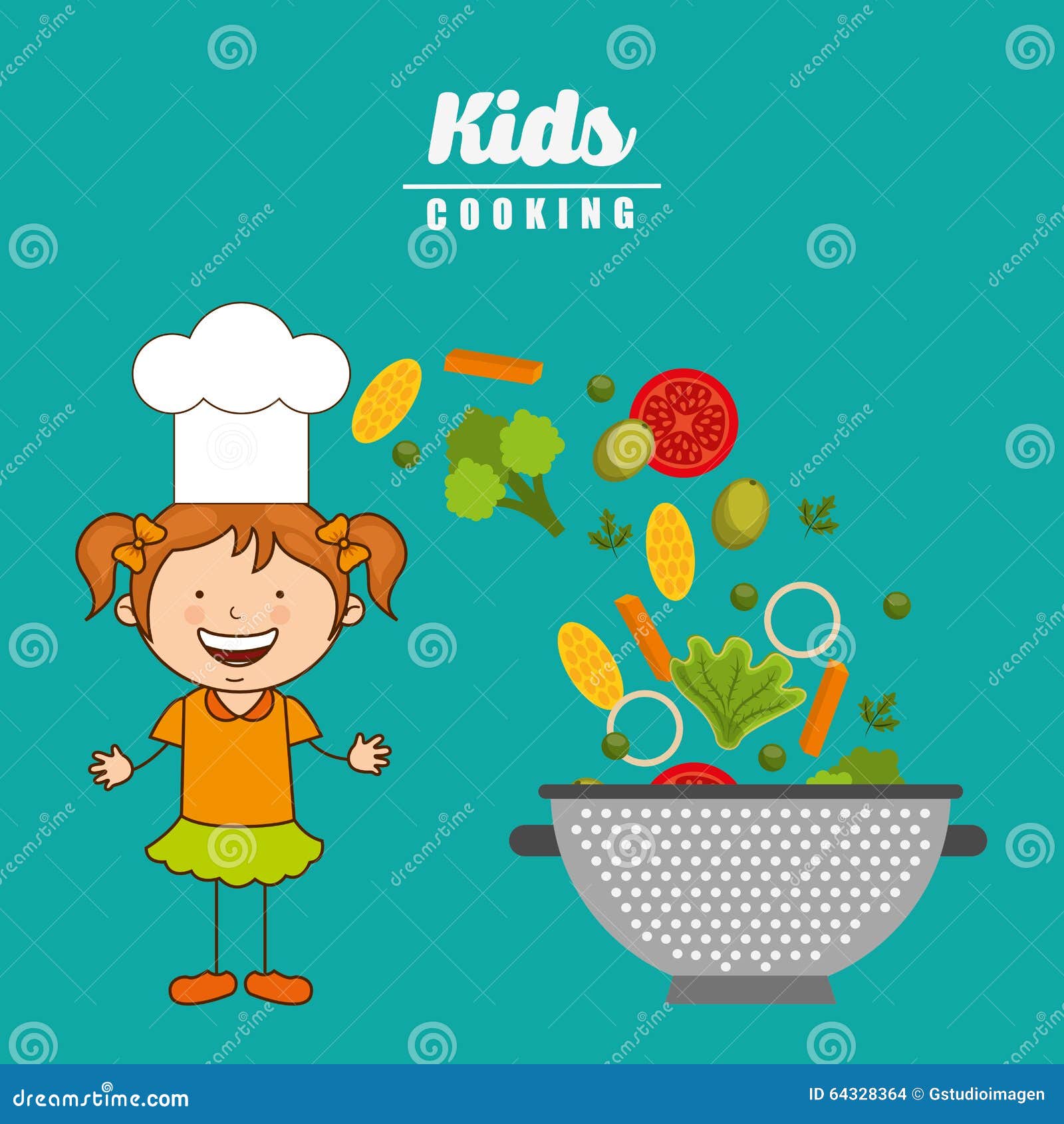 Kinder, die Design kochen stock abbildung. Illustration von vitamine ...