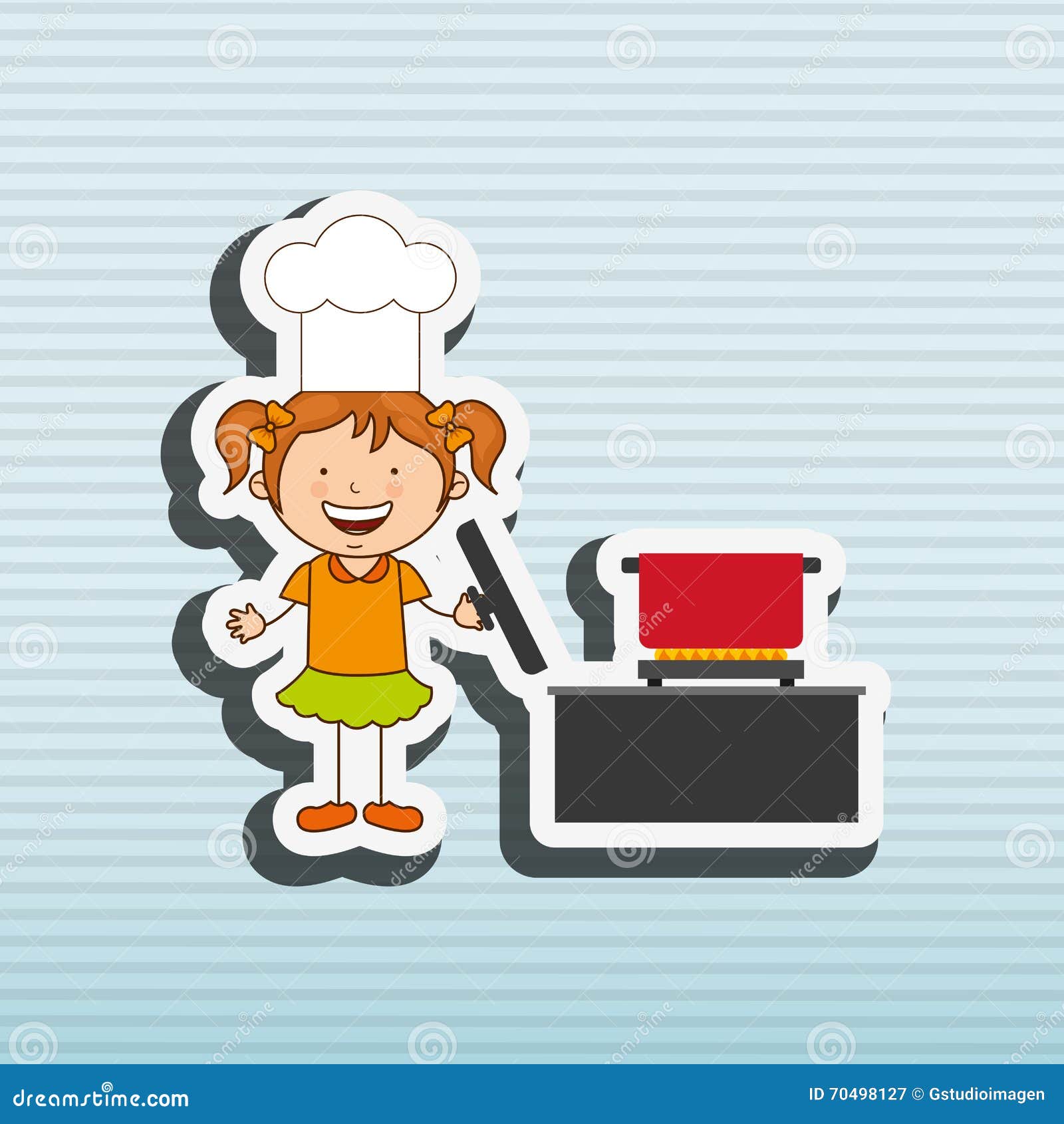 Kinder, die Design kochen stock abbildung. Illustration von abendessen ...