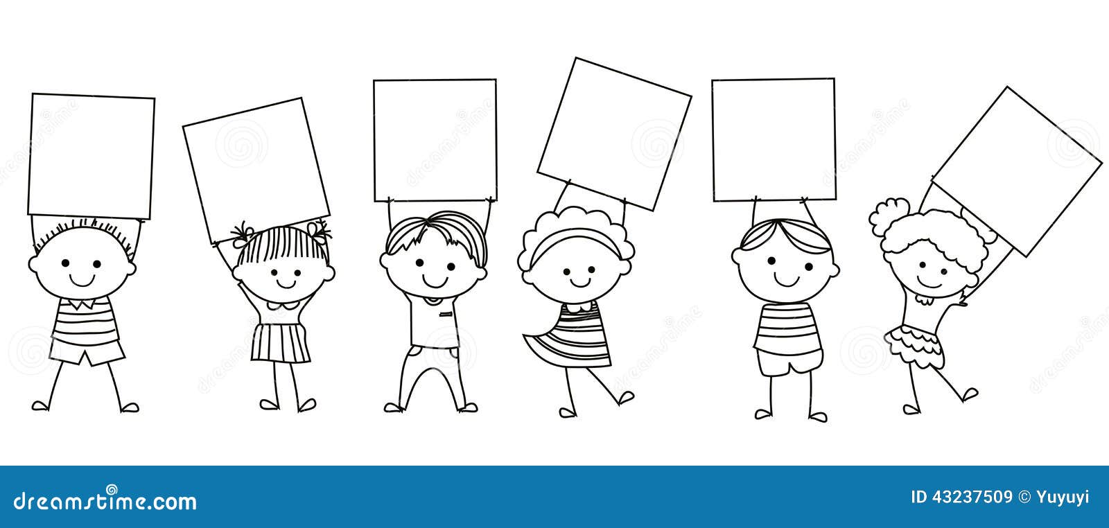 Kinder, die Fahne anhalten vektor abbildung. Illustration von ...