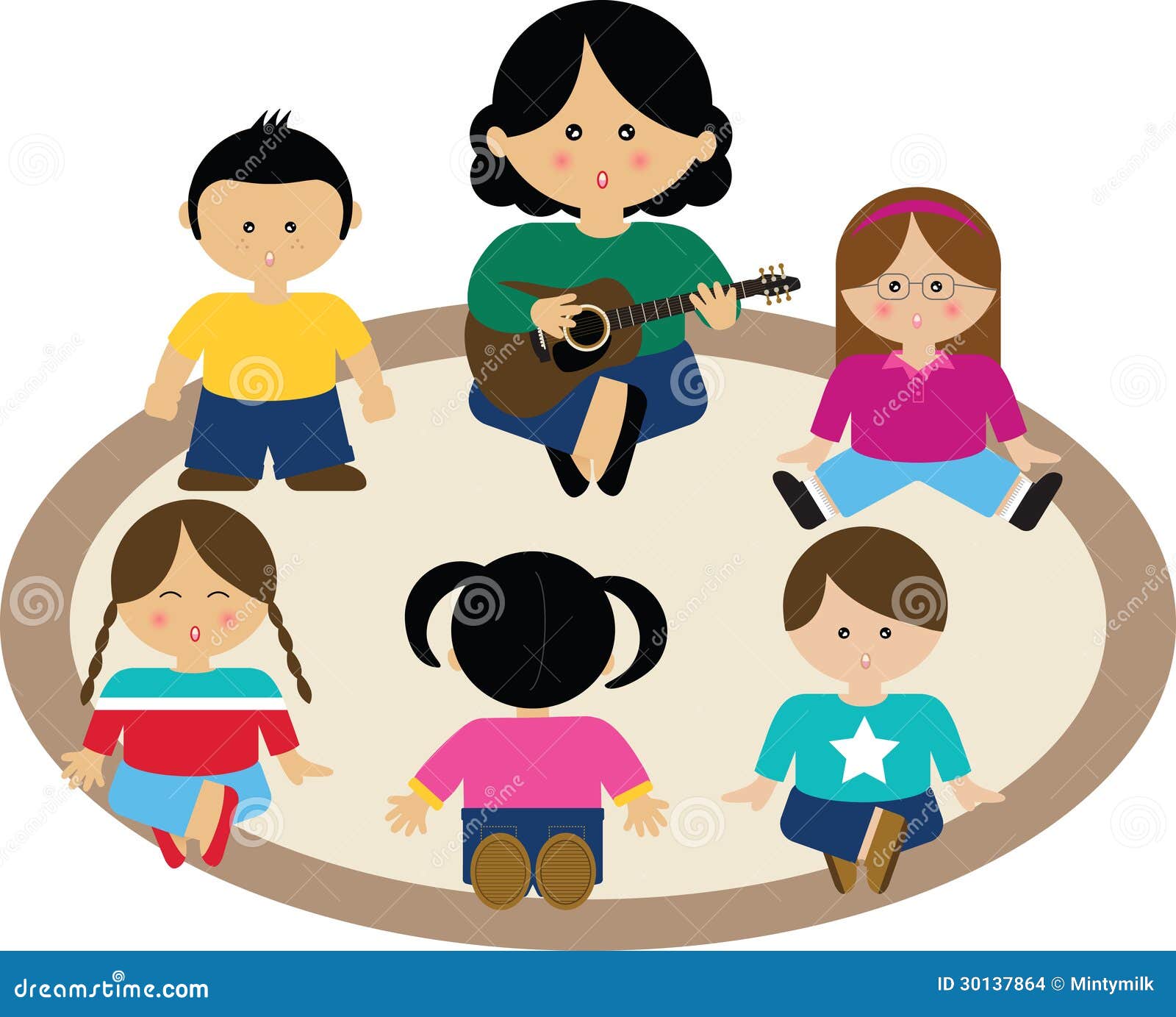 Kinder, die Gruppe singen stock abbildung. Illustration von abbildung ...