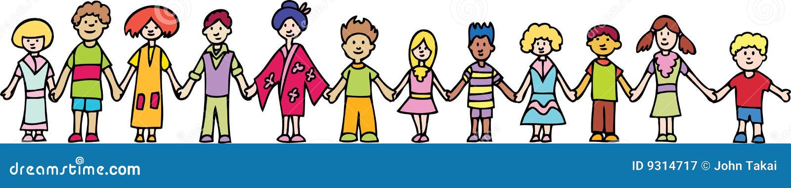 Kinder, Die Handfahne Anhalten Vektor Abbildung - Illustration von ...