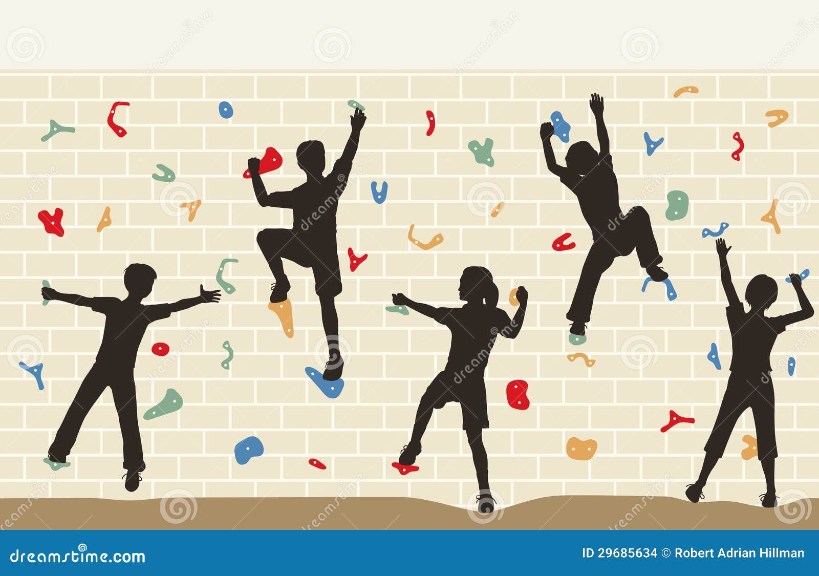 Kinder, die Wand klettern vektor abbildung. Illustration von wand ...