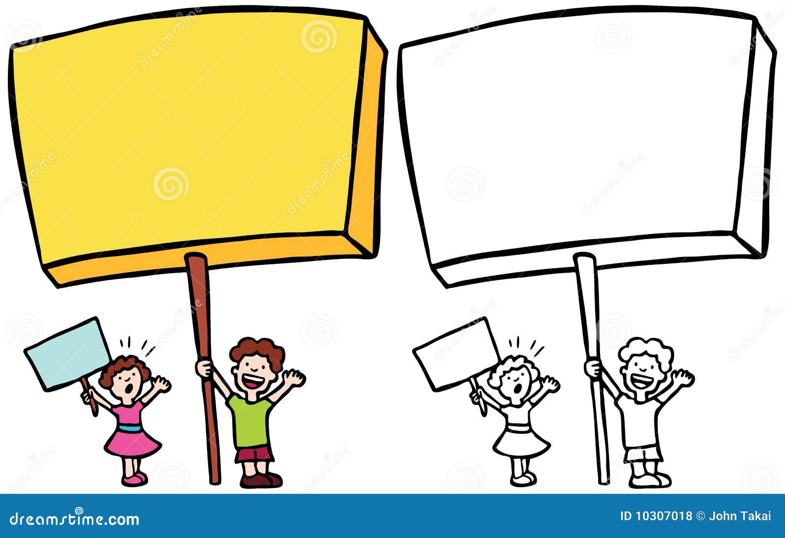 Kinder, Die Zeichen Anhalten Vektor Abbildung - Illustration von kind ...