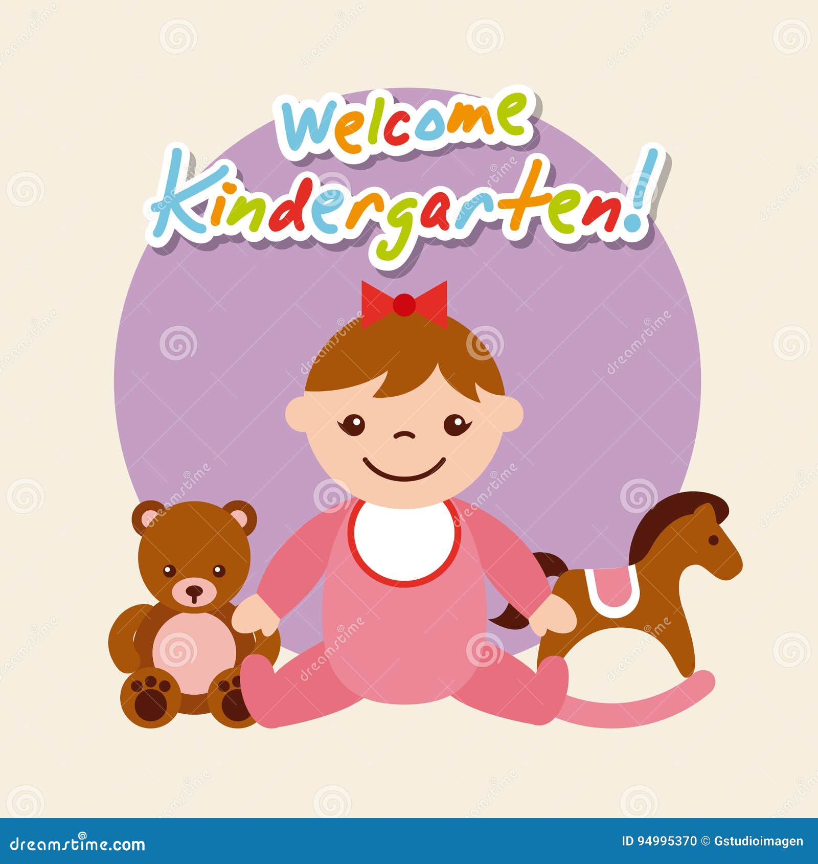 Kinder garten cartoon stock vector. Illustration of design - 94995370
