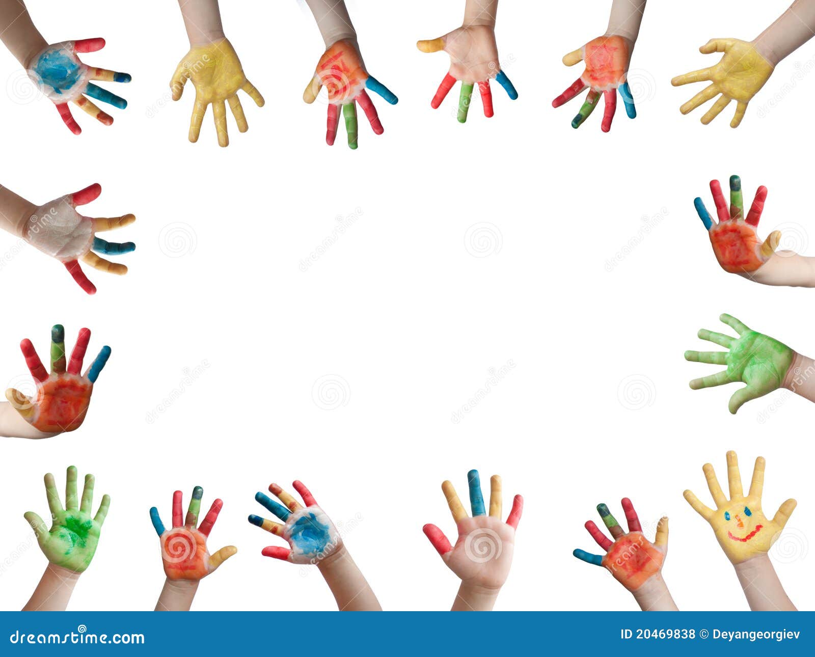 Kinder gemalte Hände stockfoto. Bild von fertigkeit, unschuld - 20469838