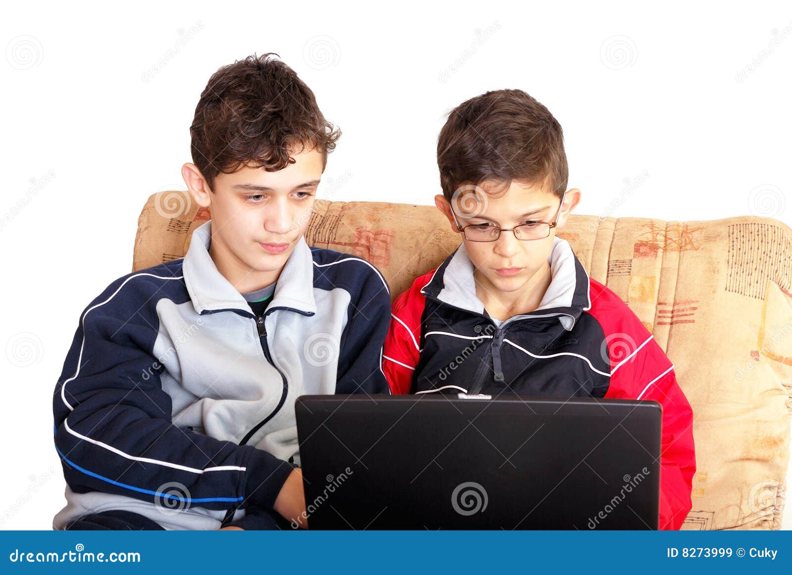 Kinder mit Computer stockbild. Bild von notizbuch, entspannung - 8273999