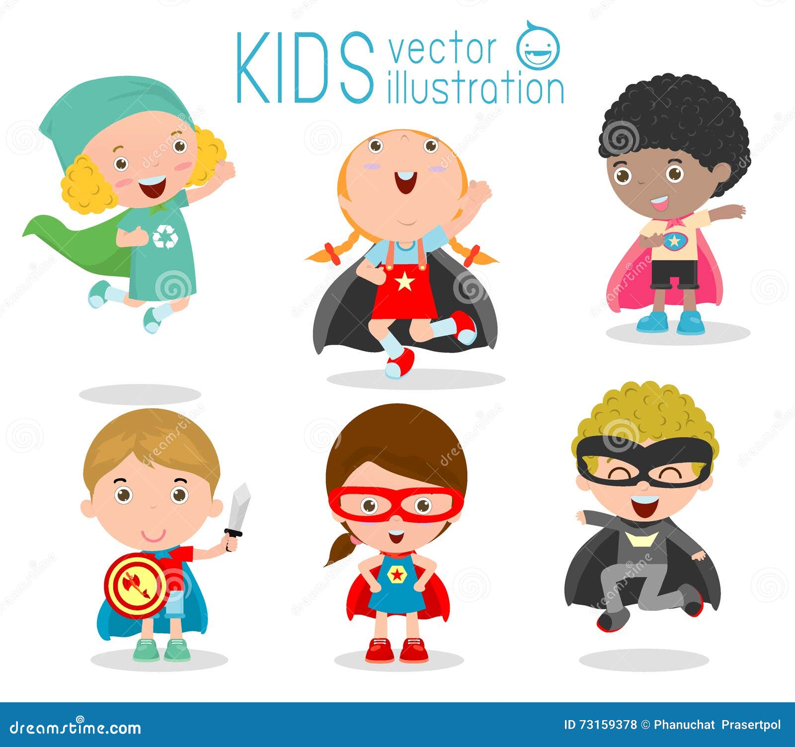 Kinder Mit Superheld-Kostümen, Superheld-Kinder, Superheld-Kinder ...