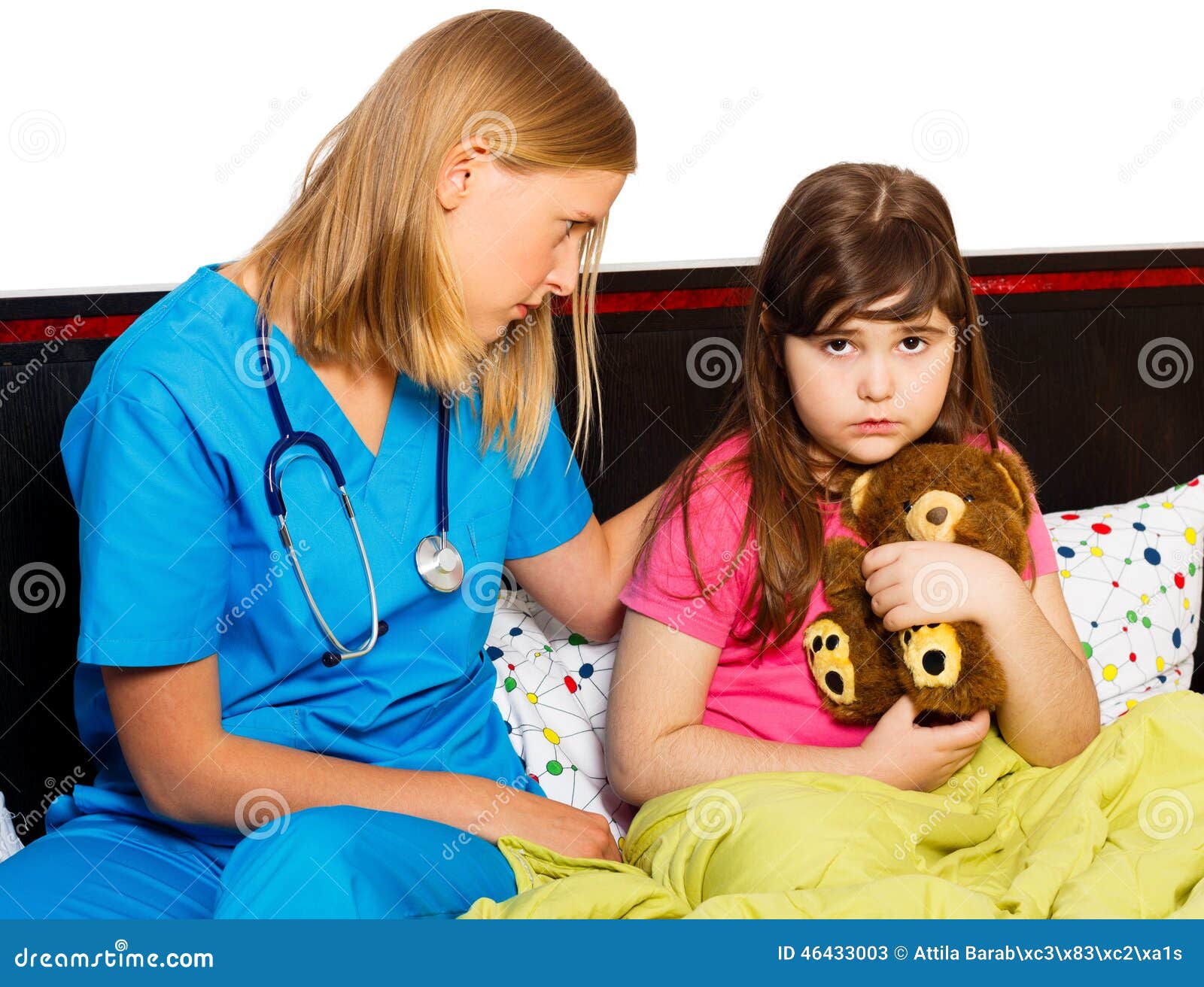 Kinderarzt-Supporting Sick Little-Patient Stockbild - Bild von ...